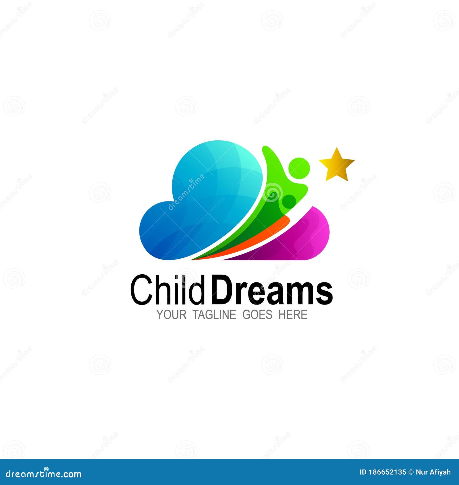 Cloud Dreams Logo Designs, Kids Dream Logo Stock Vector - Illustration ...