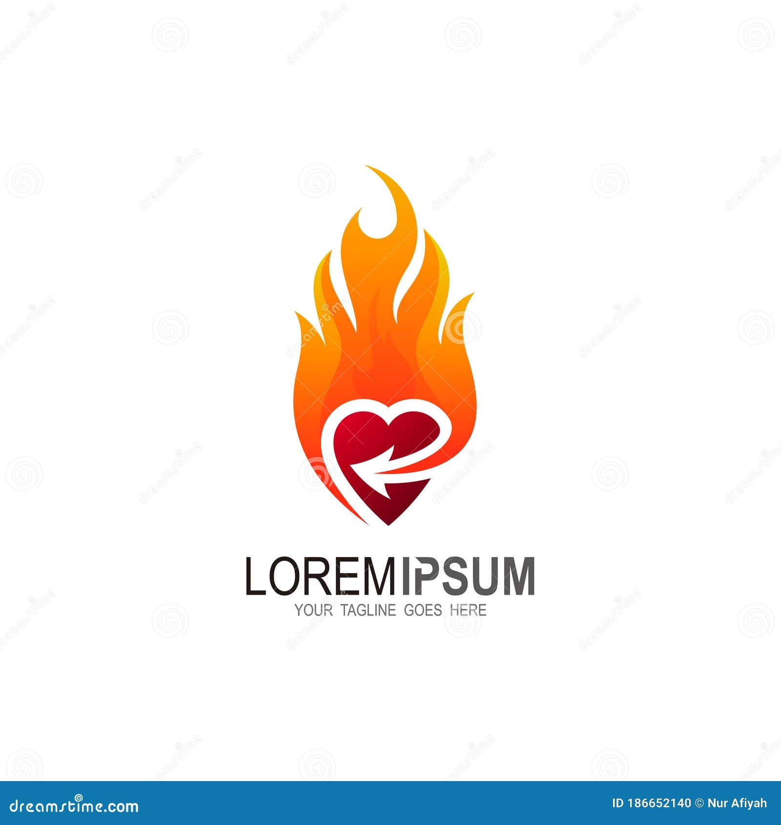 Fire Heart Logo Designs Concept Vector Stock Vector - Illustration of ...