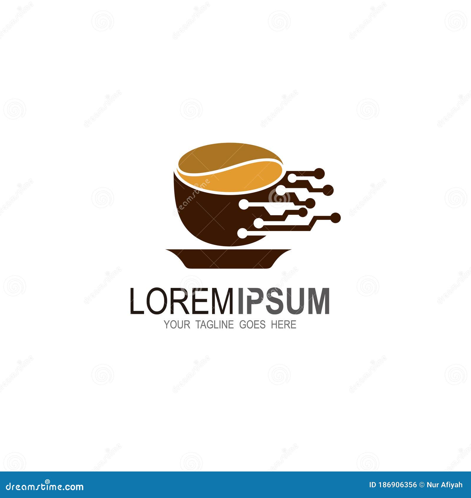 Coffee Logo with Technology Design Stock Vector - Illustration of drink ...