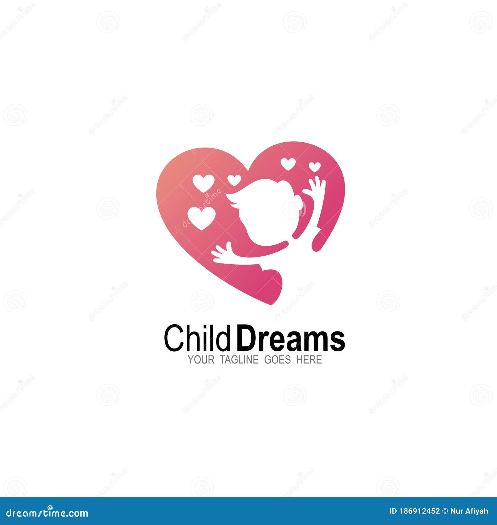 , Heart Logo with Children Icons Stock Vector - Illustration of ...