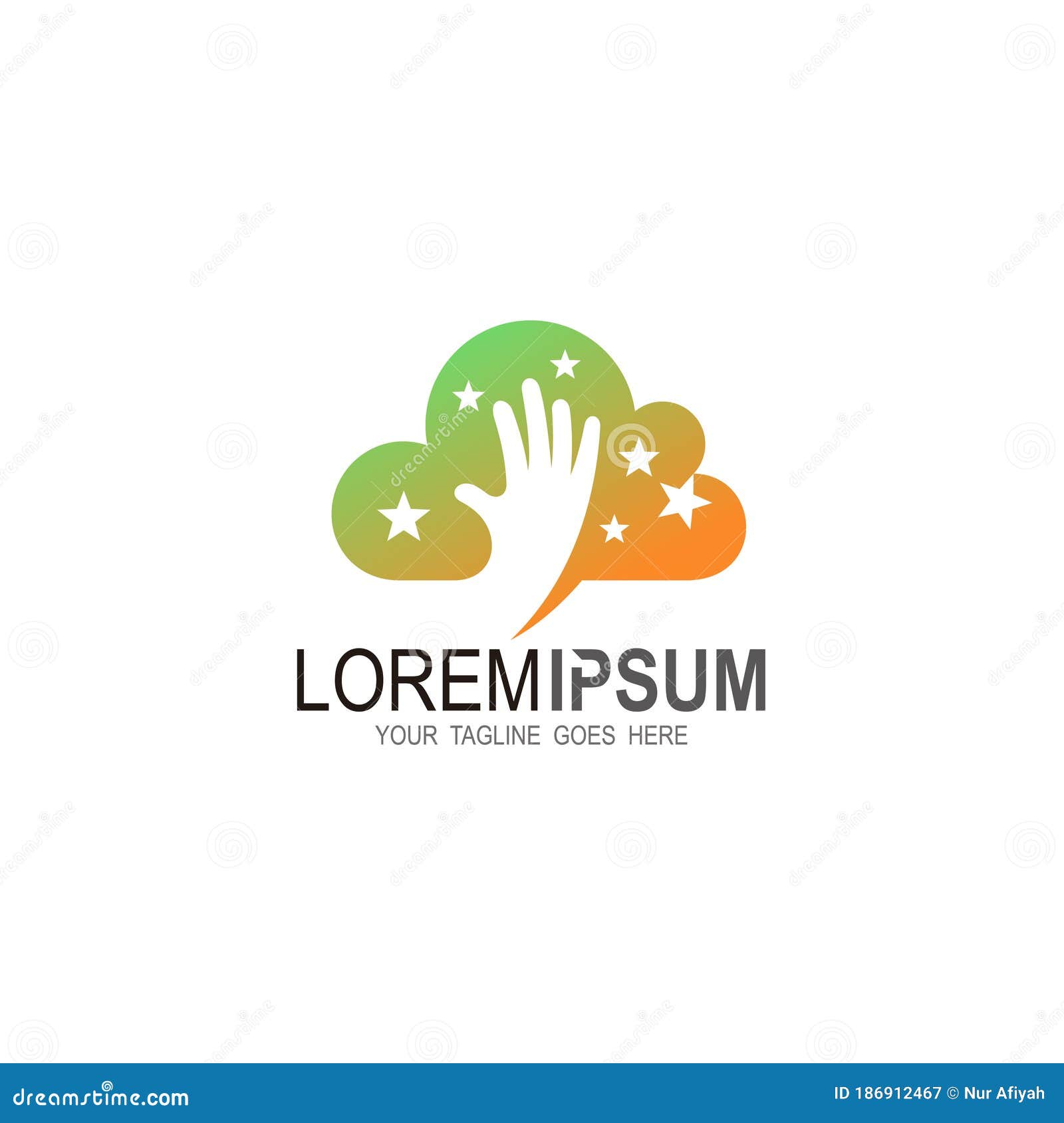 Hand and Cloud Logo Design Illustration, Dream Logos Stock Vector ...
