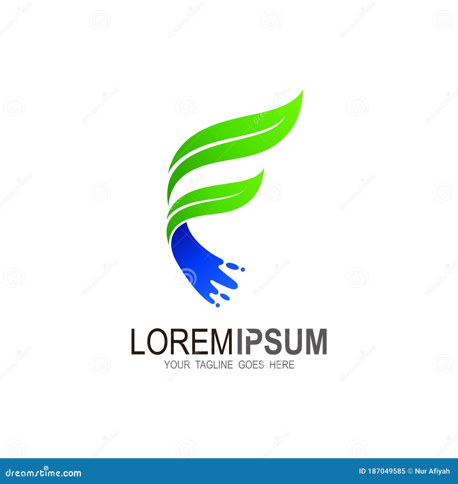 F Logo with Leaf Element, Nature Logo Stock Vector - Illustration of ...