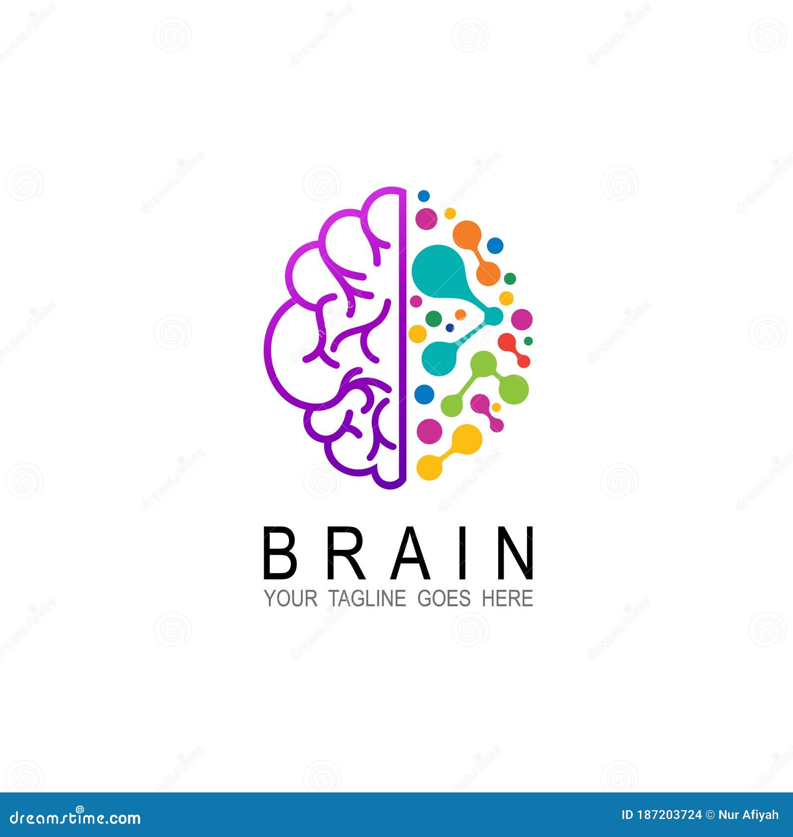 Brain Logo Design Illustration, Smart Logo, Simple Stock Vector ...