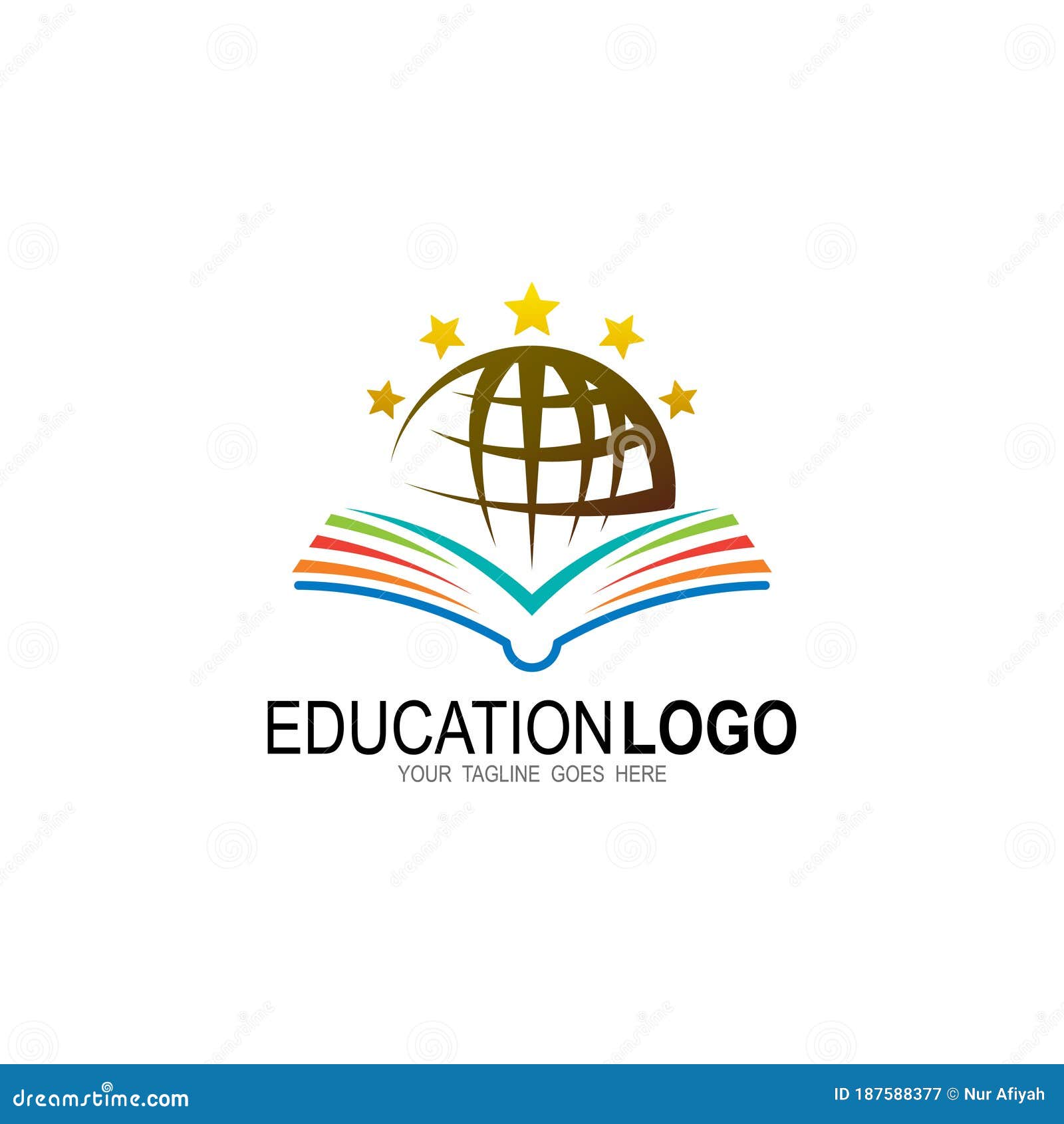 College Logos with Globe and Book Designs, Library Icons Stock Vector ...
