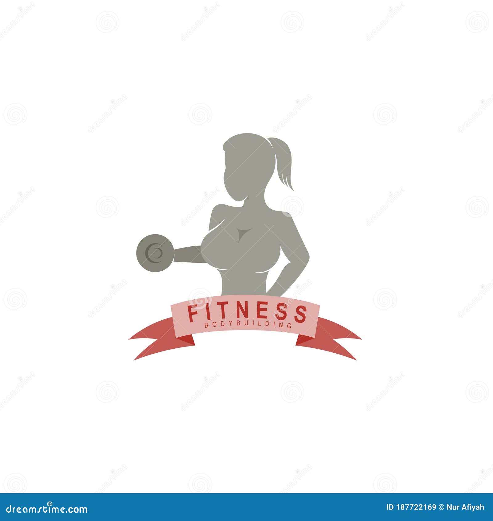 Female Bodybuilding Lifting Dumbbells Illustration, Stock Vector ...