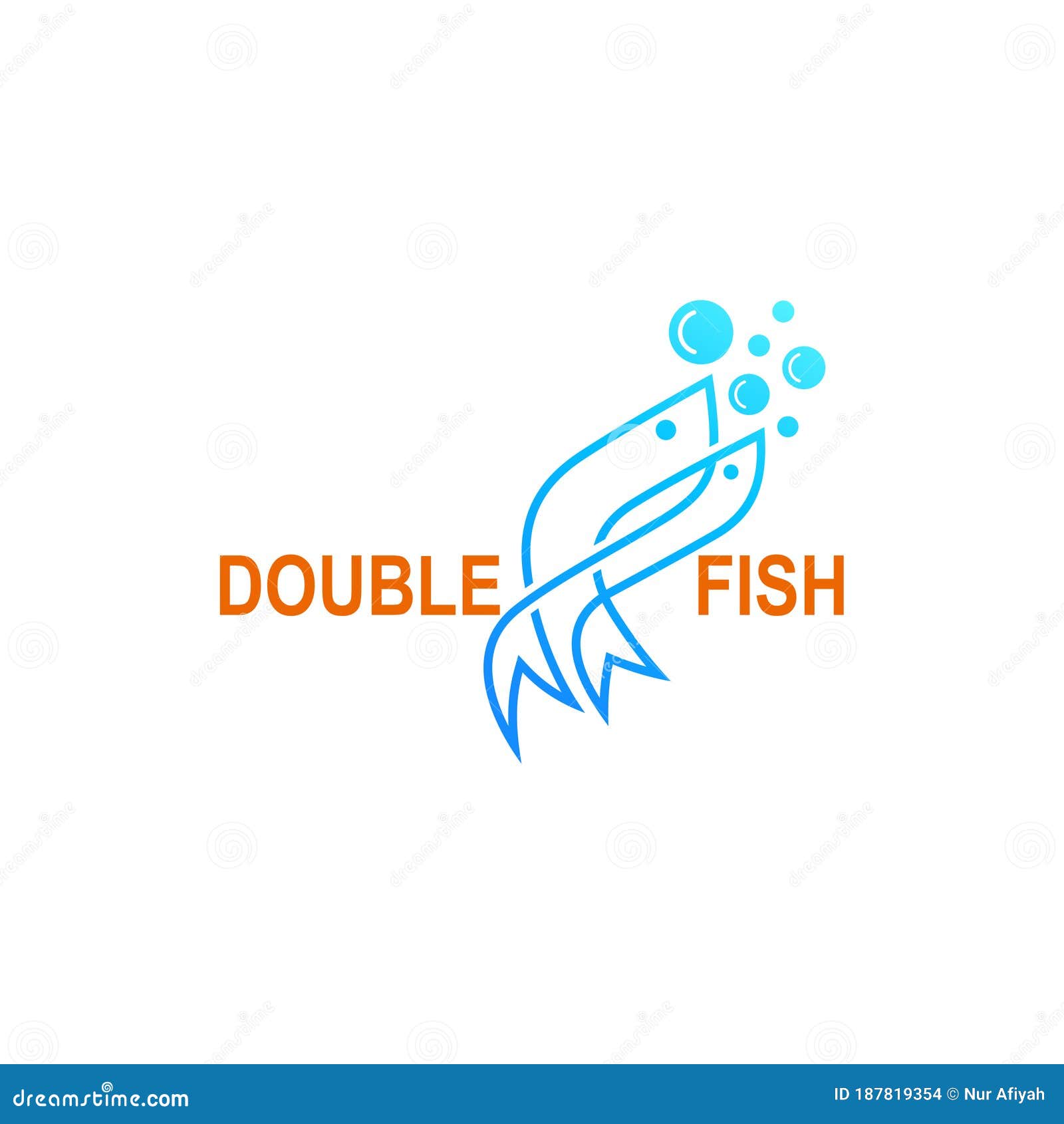 Double Fish Logo with Line, Restaurant Icons Stock Vector ...