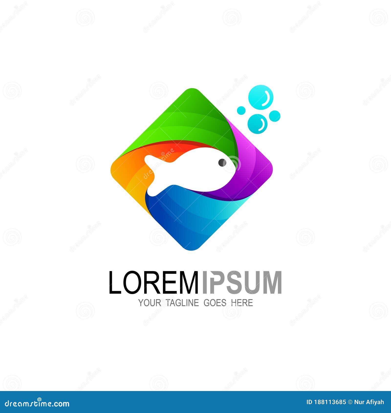 Fish Logo in the Aquarium, Fish Logo Design Vector Stock Vector ...