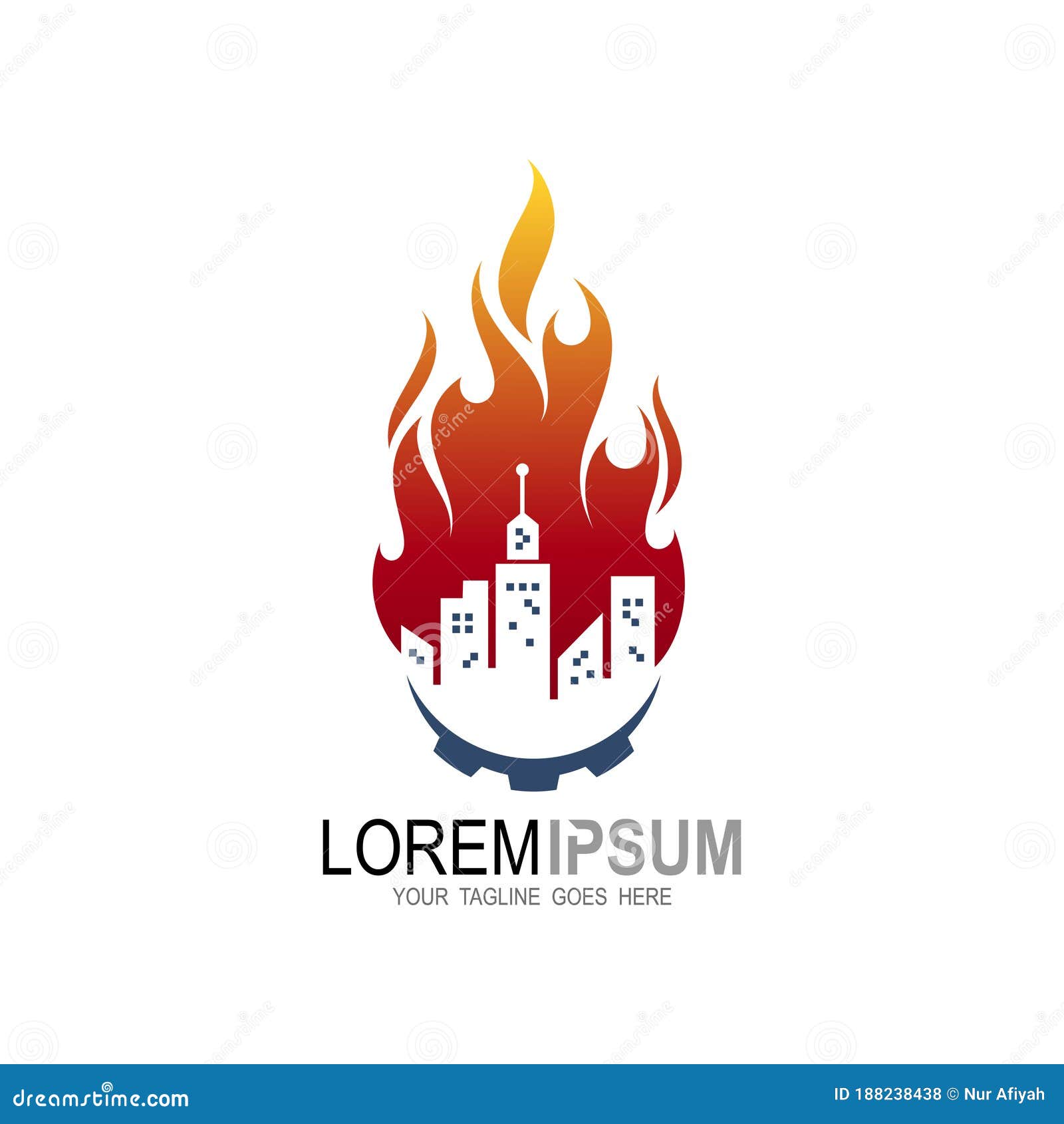 City Fire Logo Design Vector, Fire City Vector Stock Vector ...