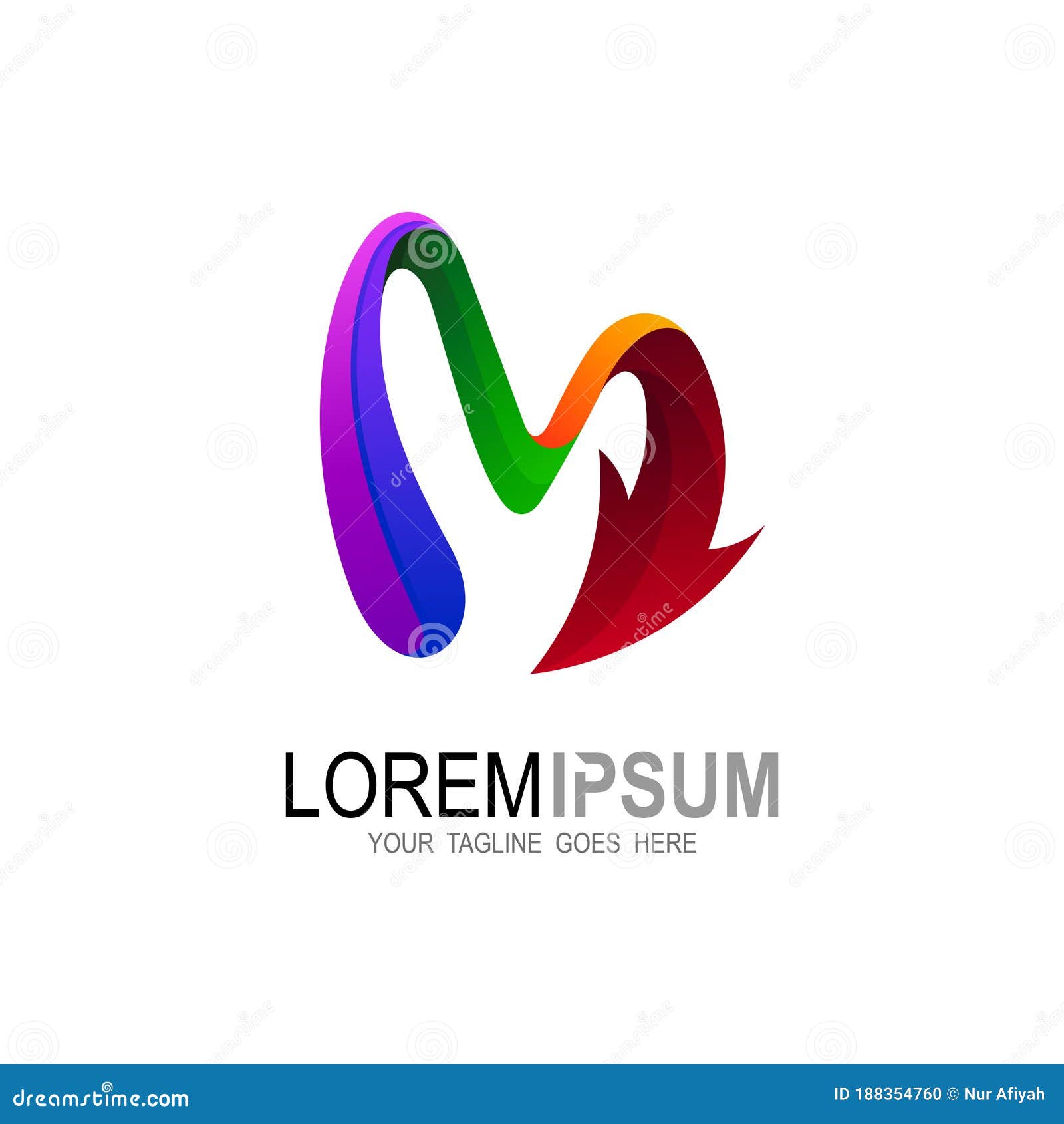 Arrow and Letter M Icons, Letter M Logo with Colorful Design ...