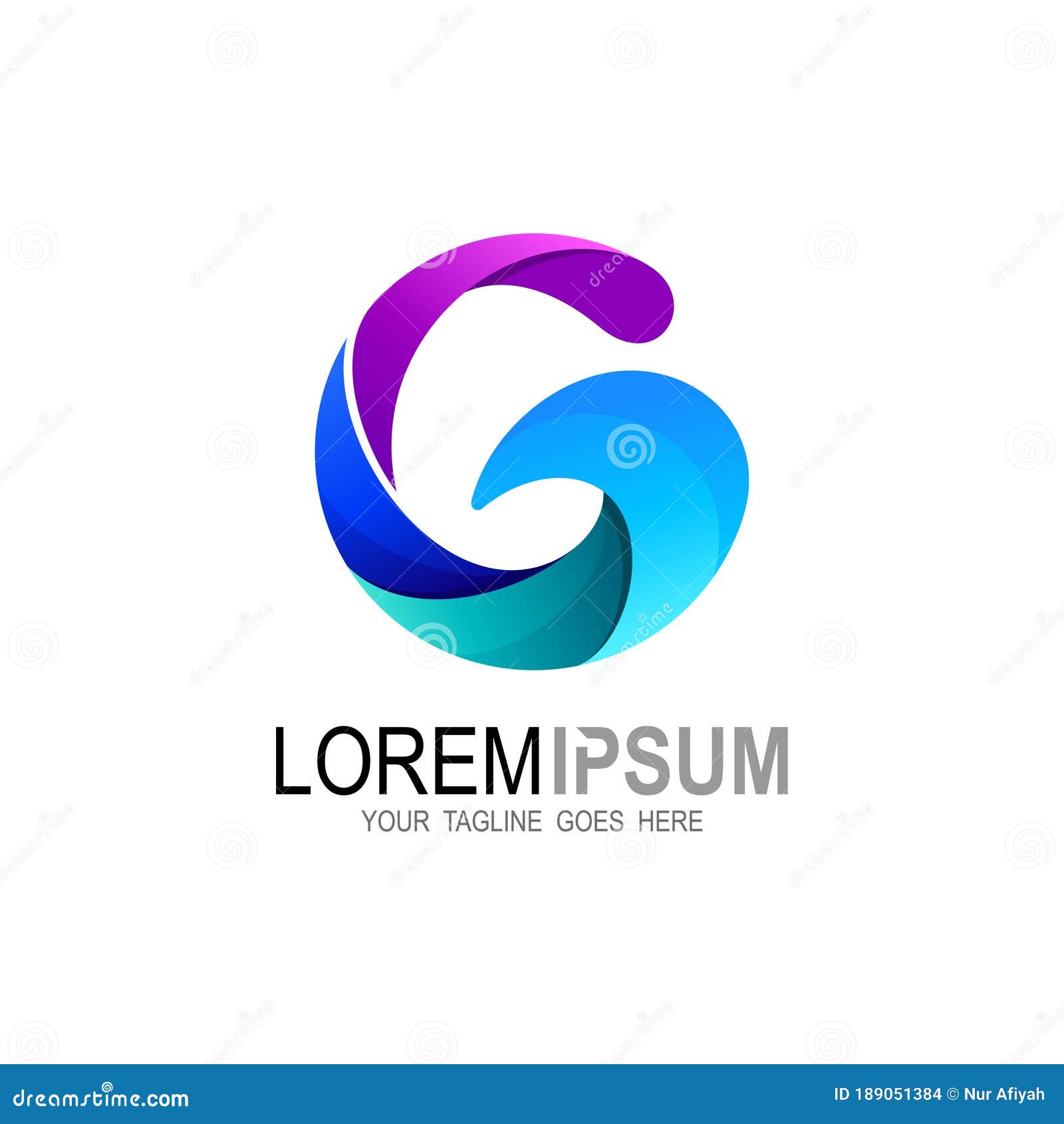 Letter G Logo with Wave, 3d Logo Design Vector Stock Vector ...