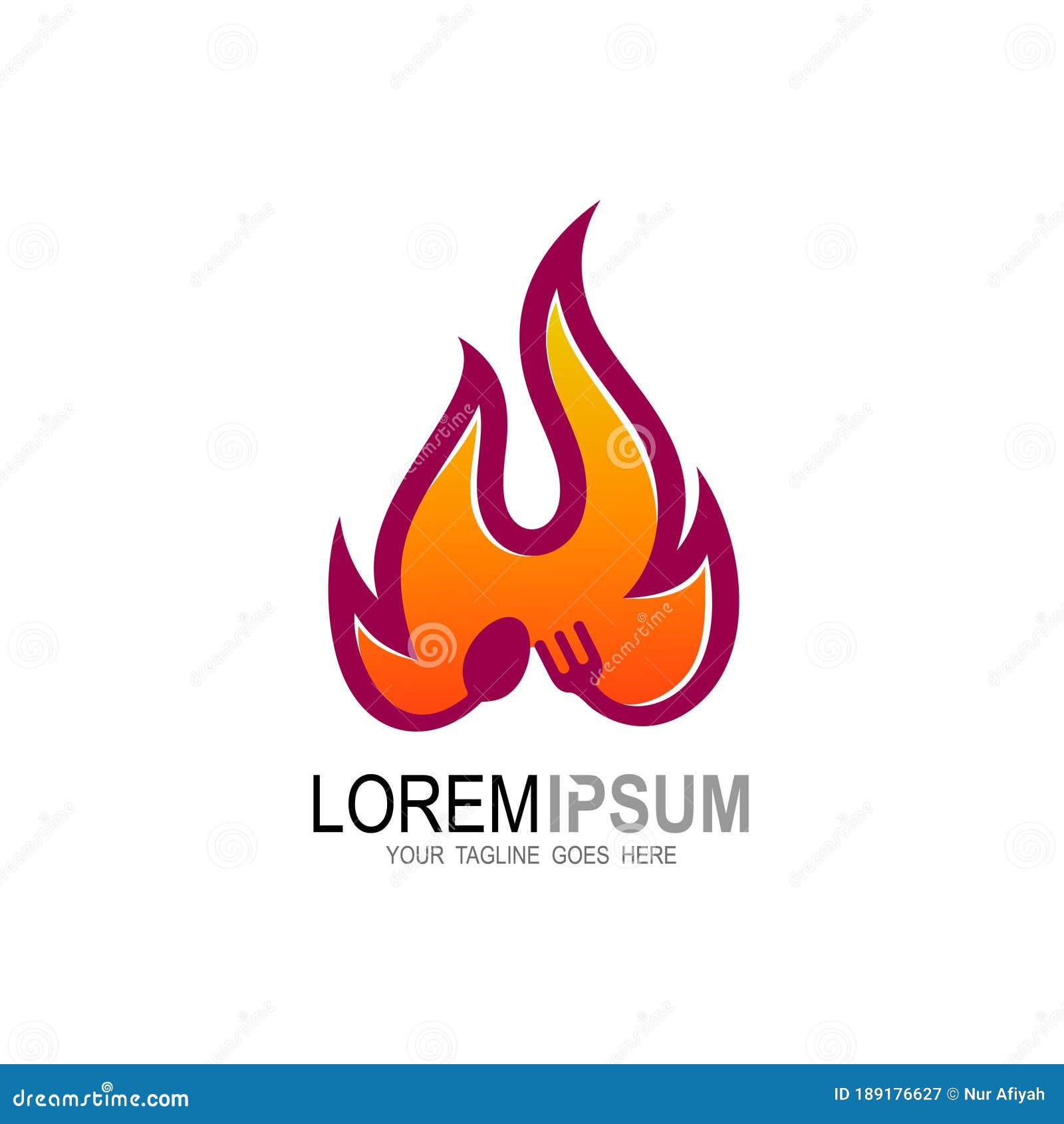 Fire Logo with Spoon and for Restaurant Logo Template Cooking Logo ...