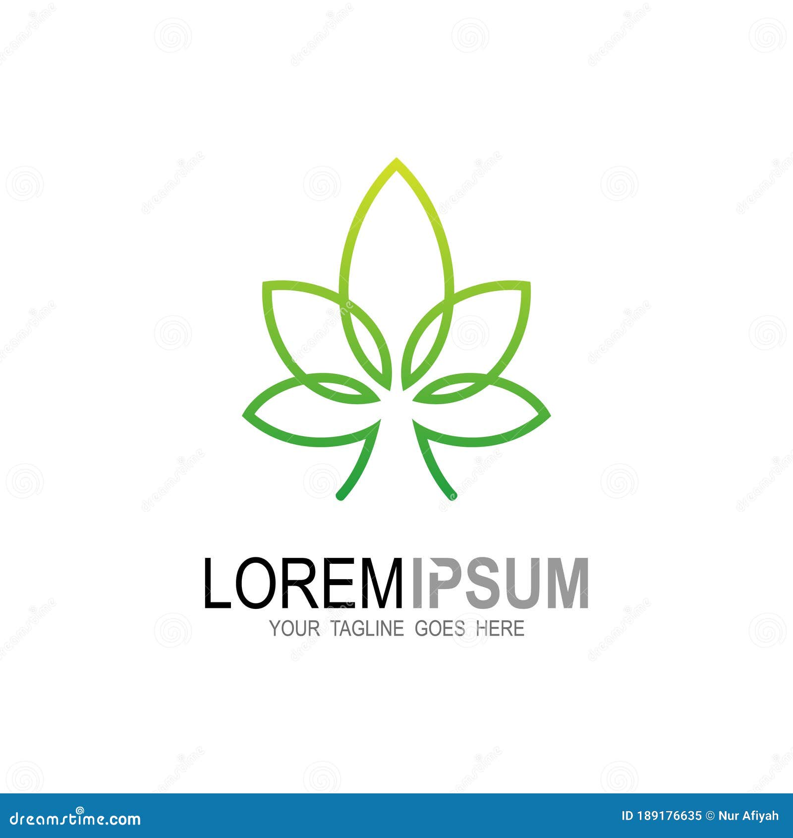 Cannabis and Tree Logo with Simple Design Vector Stock Vector ...