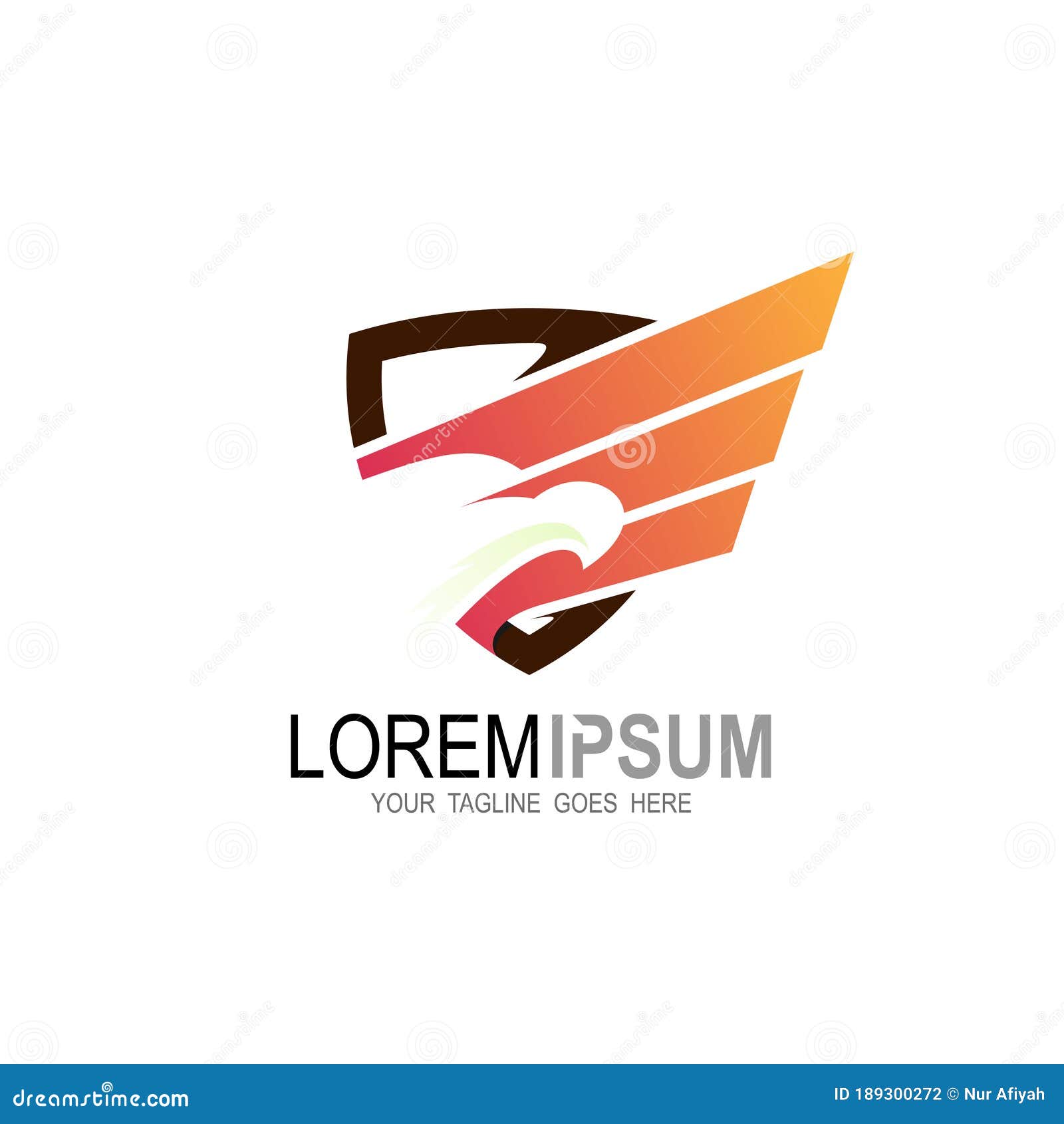 Falcon Hawk Bird Protect Defense Logotype USA Concept Icon Stock Vector ...