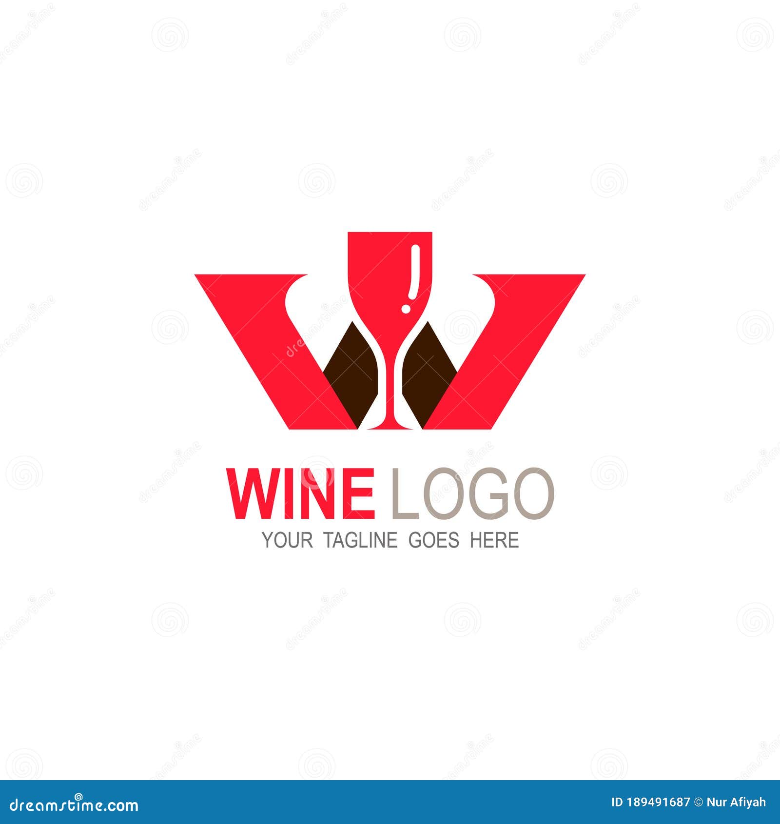Letter W and Wine Logo Design Template Vector Illustration Stock Vector ...