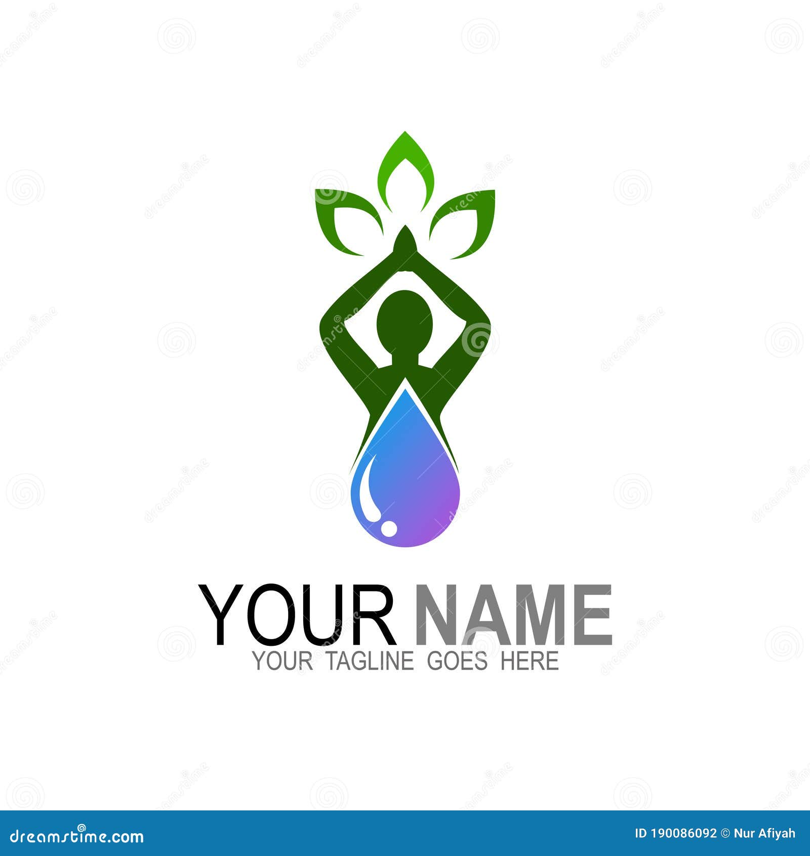 Sport Logo with Nature Icon Template, People and Water Drop Logos Stock ...