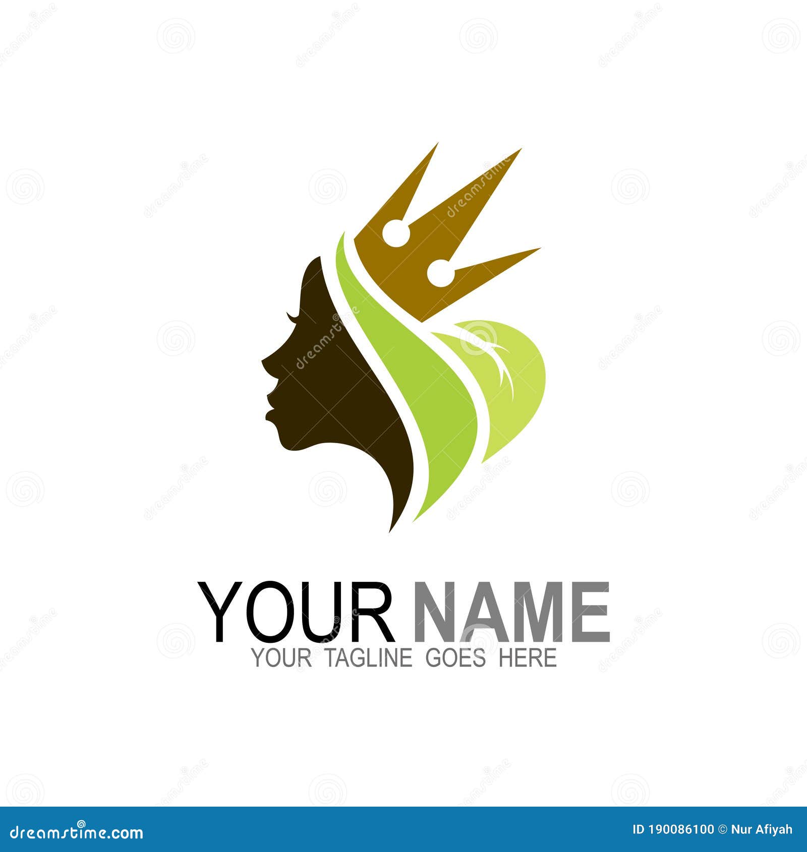 Women Wearing Crown, Queen Logo Design Illustration Stock Vector ...