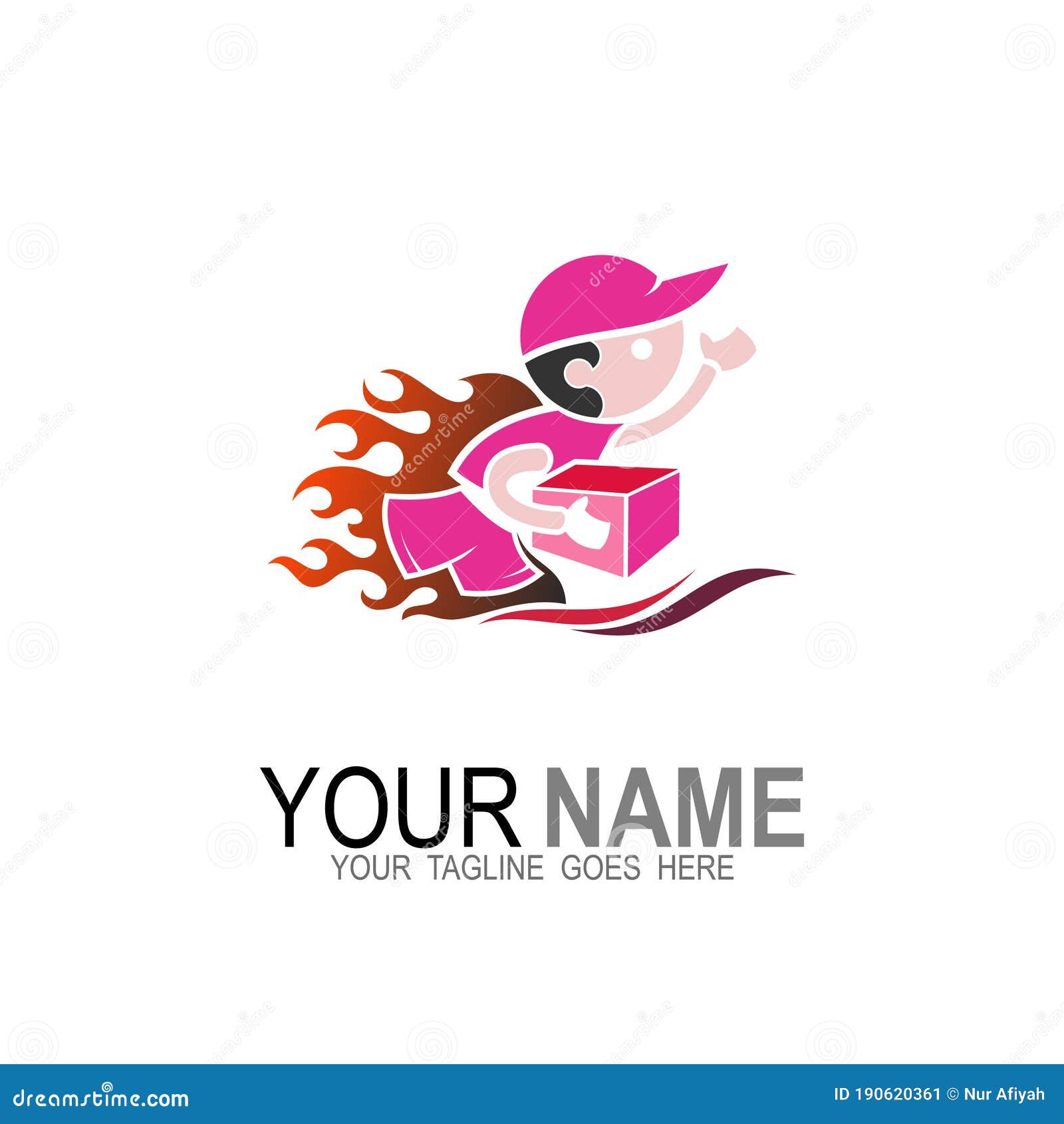 Courier Logo, People Logo and Fire Design Combination Stock Vector ...