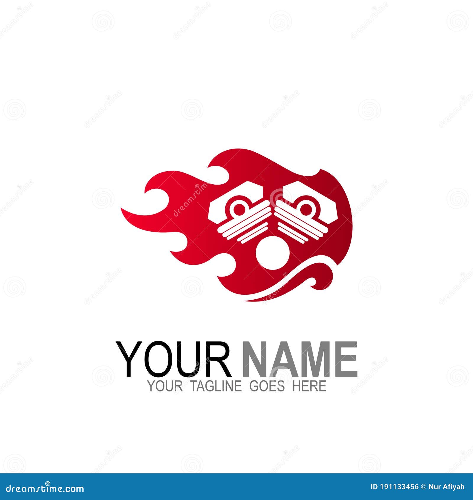 Logo Mechanic and Fire. Machine Logo Design Stock Vector - Illustration ...