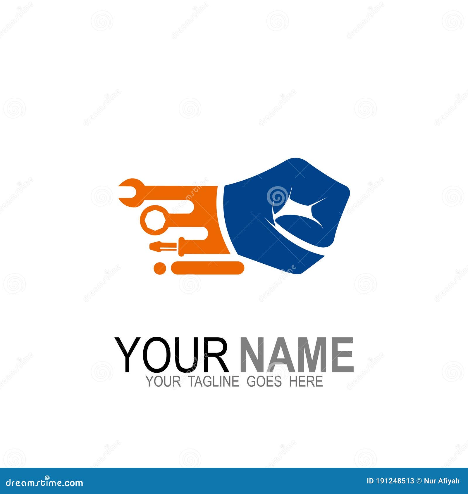 Workshop Logo with Professional Personnel Handling Stock Vector ...
