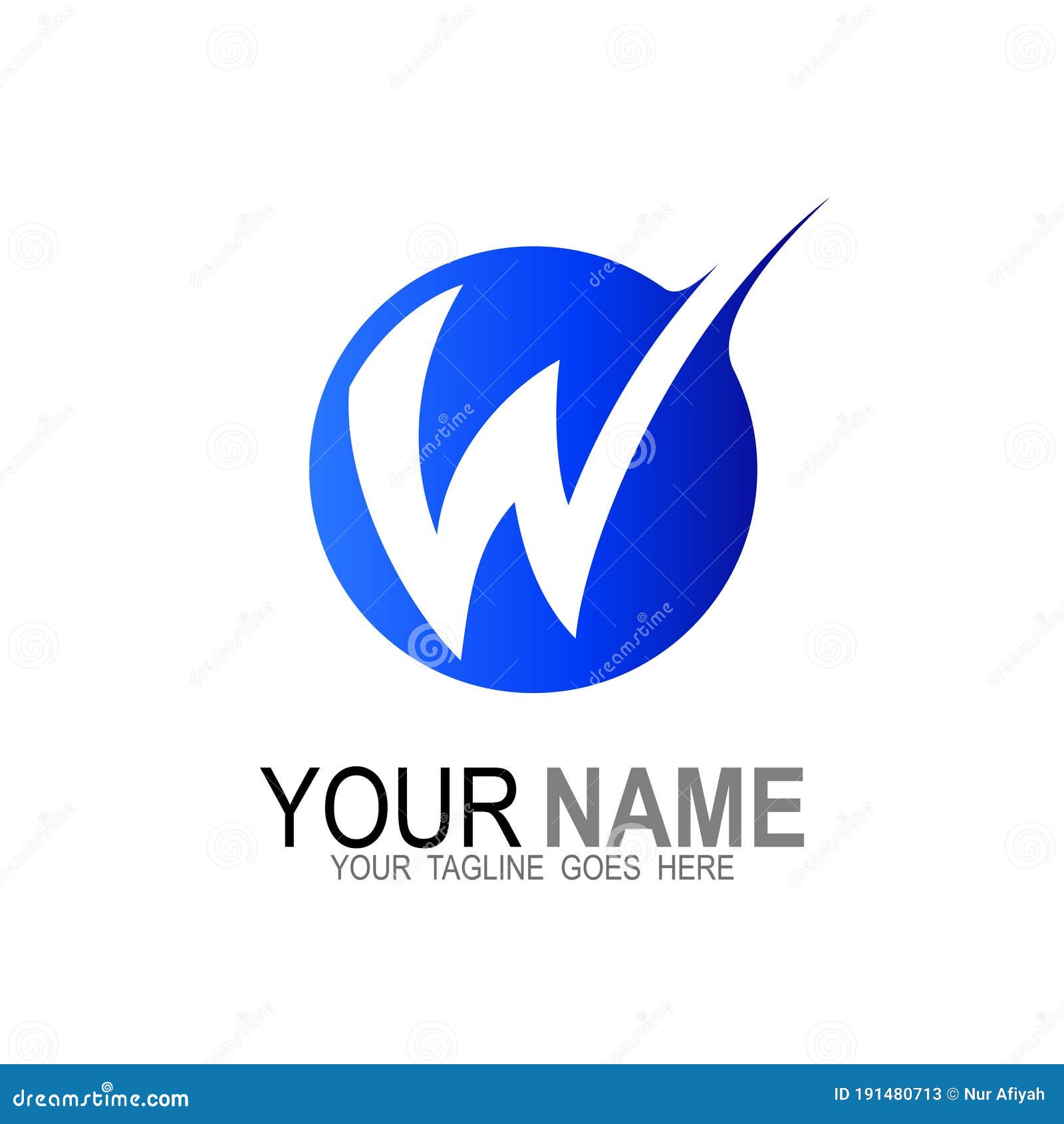 The Logo of the Letter W and the Circle Stock Vector - Illustration of ...