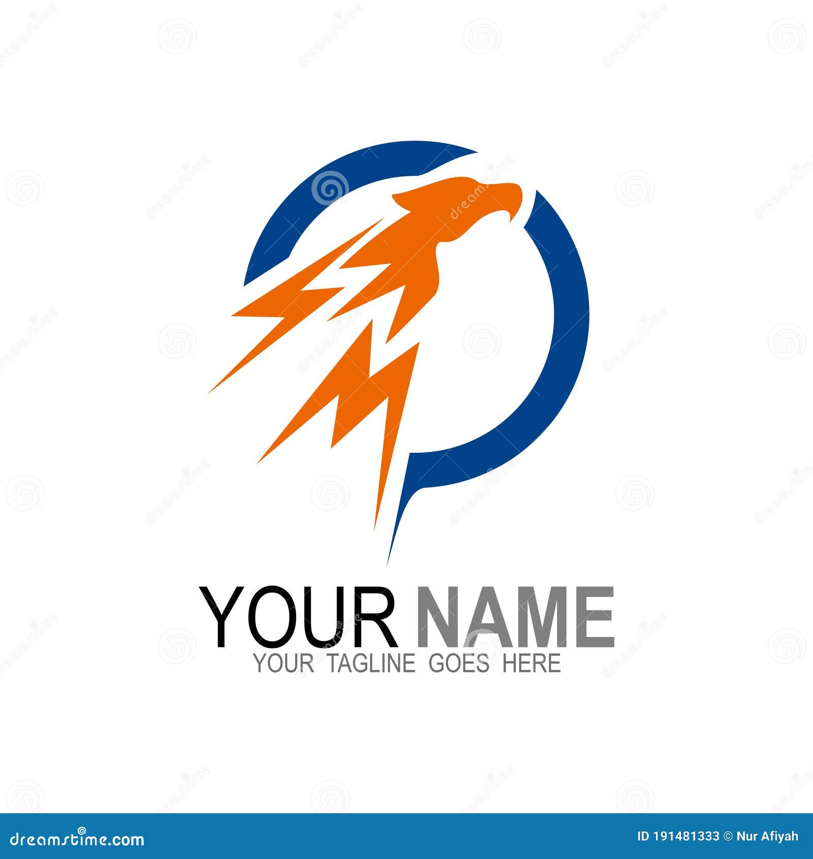 Bird Logo and Lightning Circle with a Simple Look Stock Vector ...