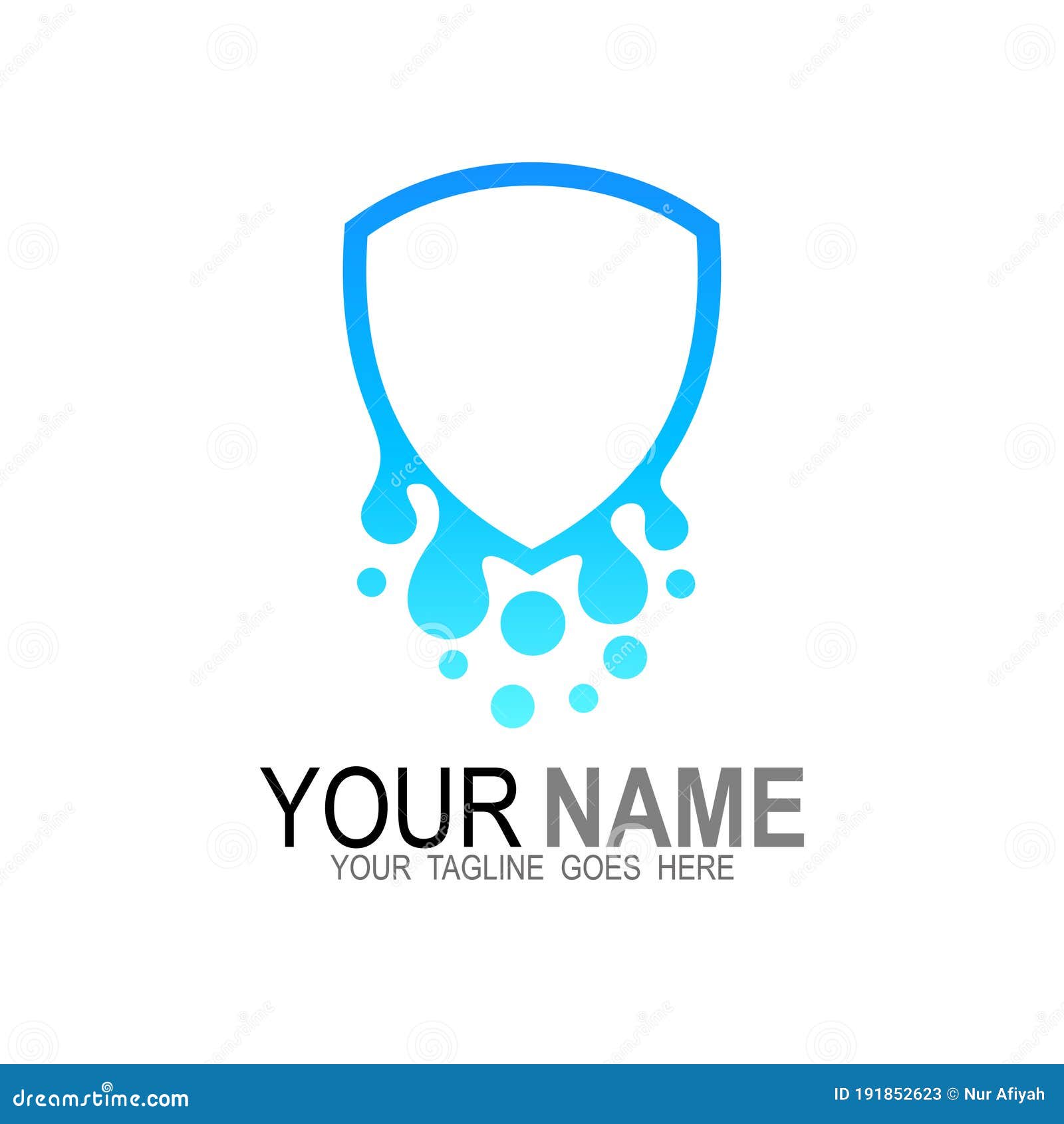 Shield Logo and Water Drop Icon Template Stock Vector - Illustration of ...