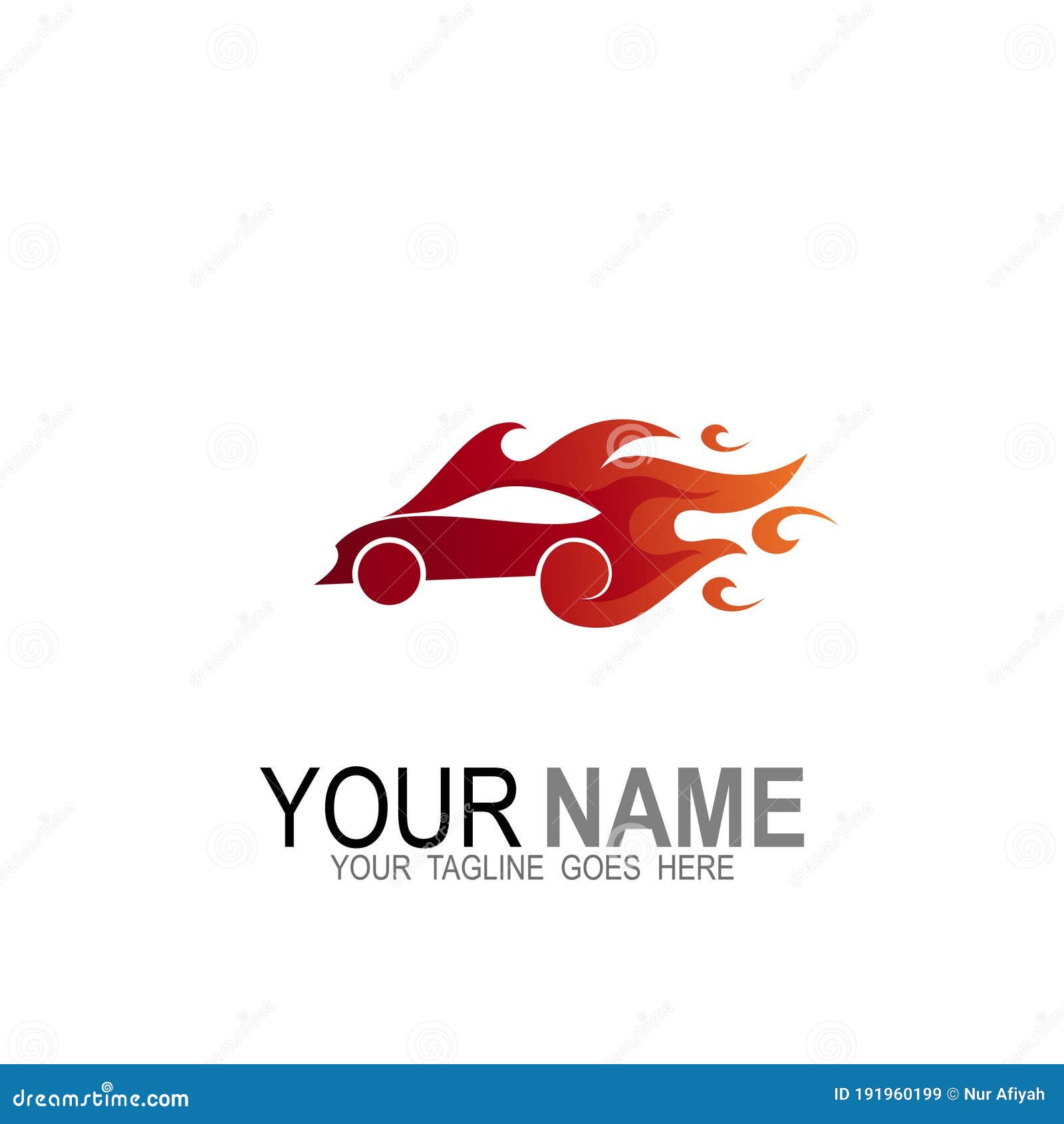 Car Logo at Full Speed, Car and Fire Logo Stock Vector - Illustration ...