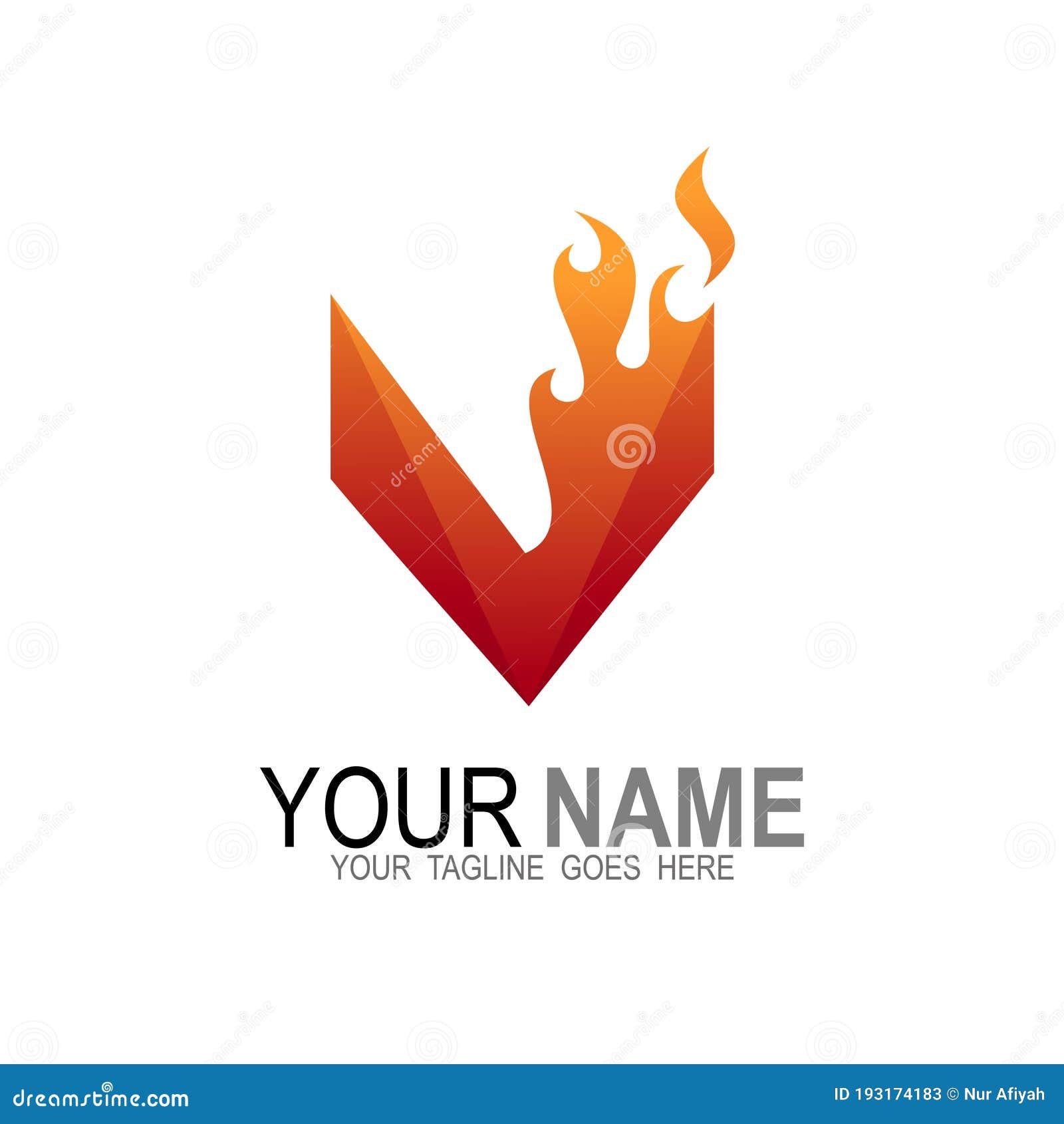 Logo Letter V, Symbol of Fire in Letter V, Very Hot Fire Stock Vector ...