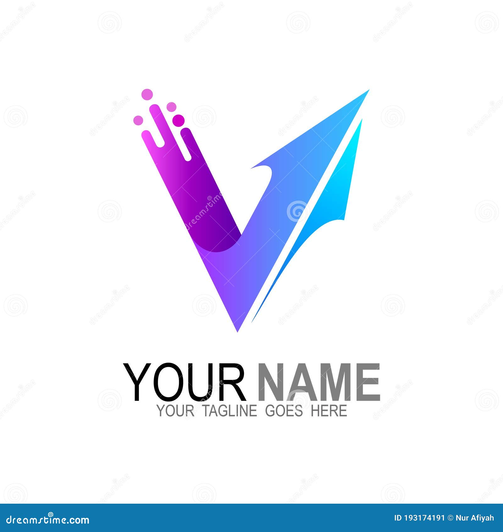 Logo Letter V, Arrow Logo that Shot Up Stock Vector - Illustration of ...