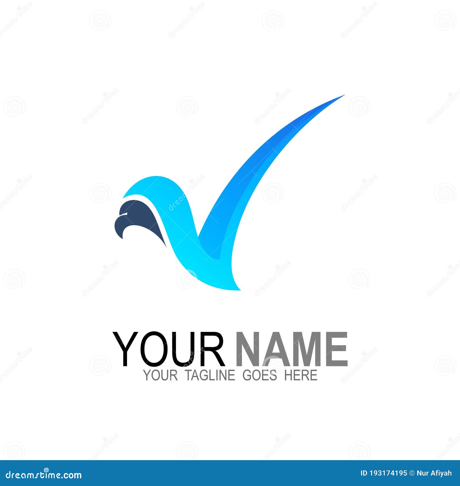 Bird Check Mark Logo, Bird Check Mark Icon Symbol Vector ...