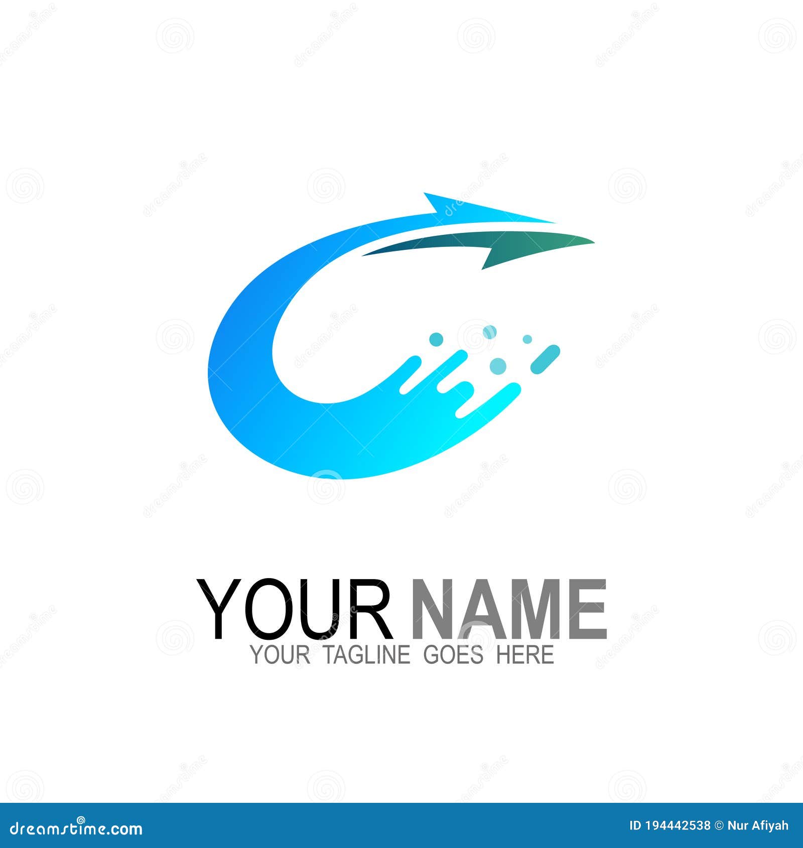 C Logo with Fast Waves + Arrow Speed Symbol Stock Vector - Illustration ...