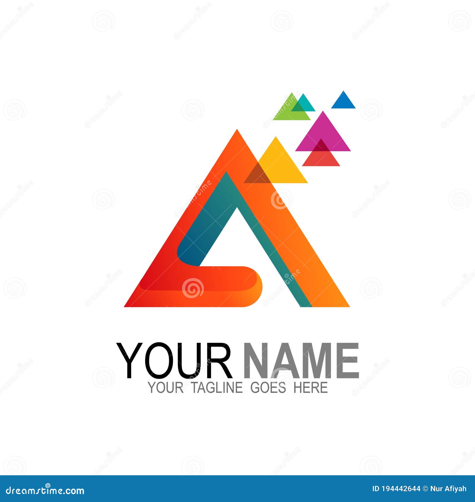 Triangle Logo with the Letter a Accompanied by a Small Triangle Stock ...