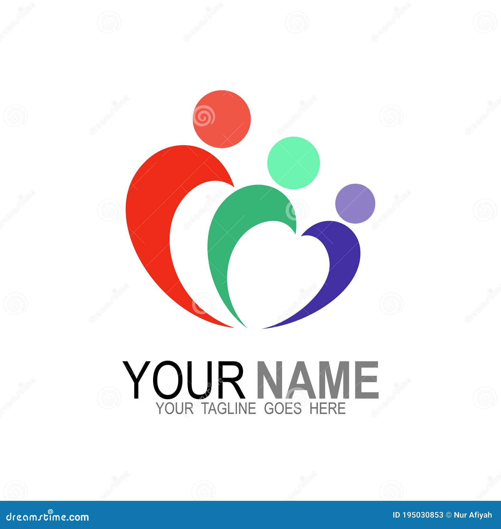 Happy Family Logo, Symbol of Unity between Humans Stock Vector ...