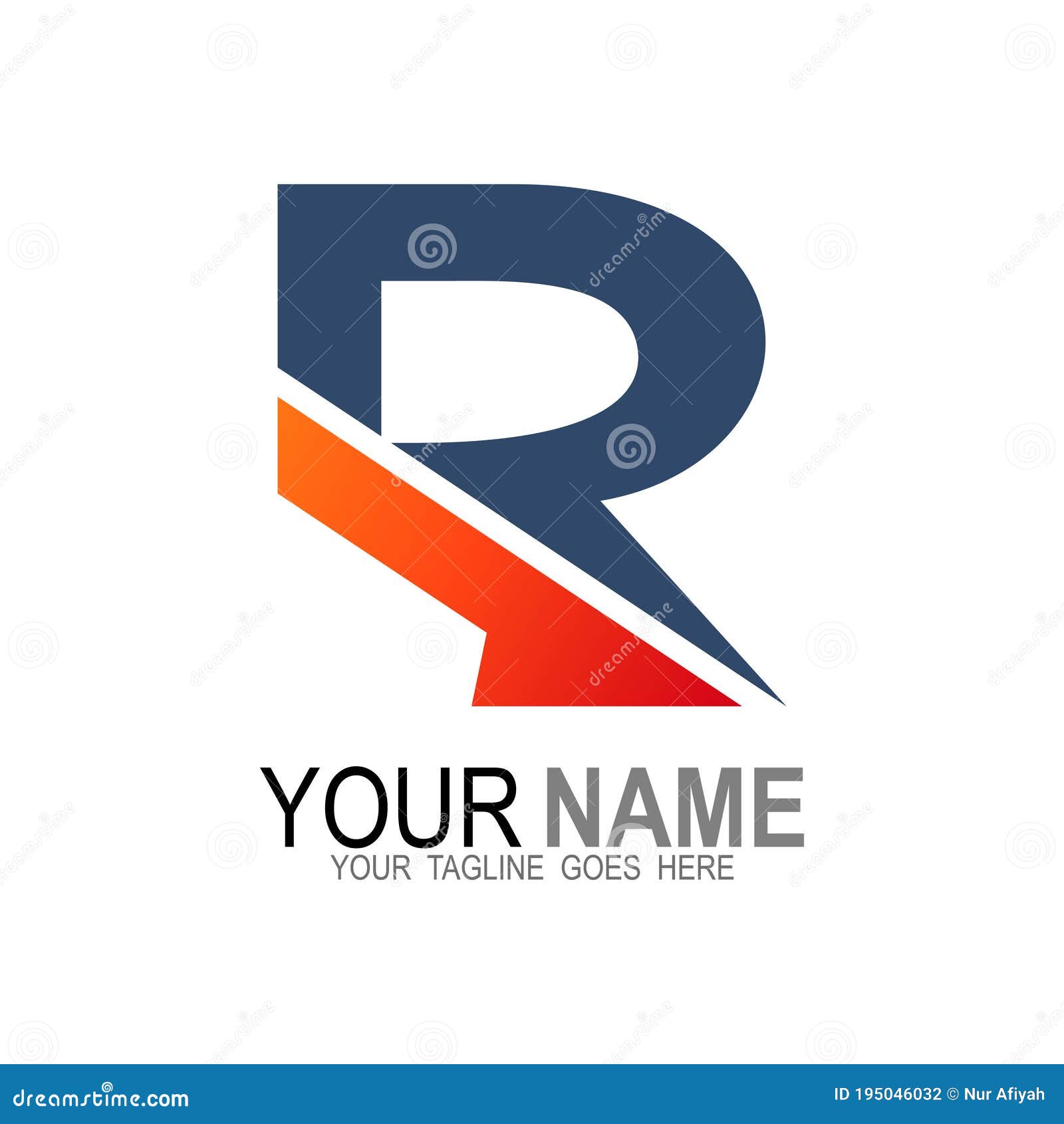 Arrow Logo with Initials R and Simple Appearance Stock Vector ...