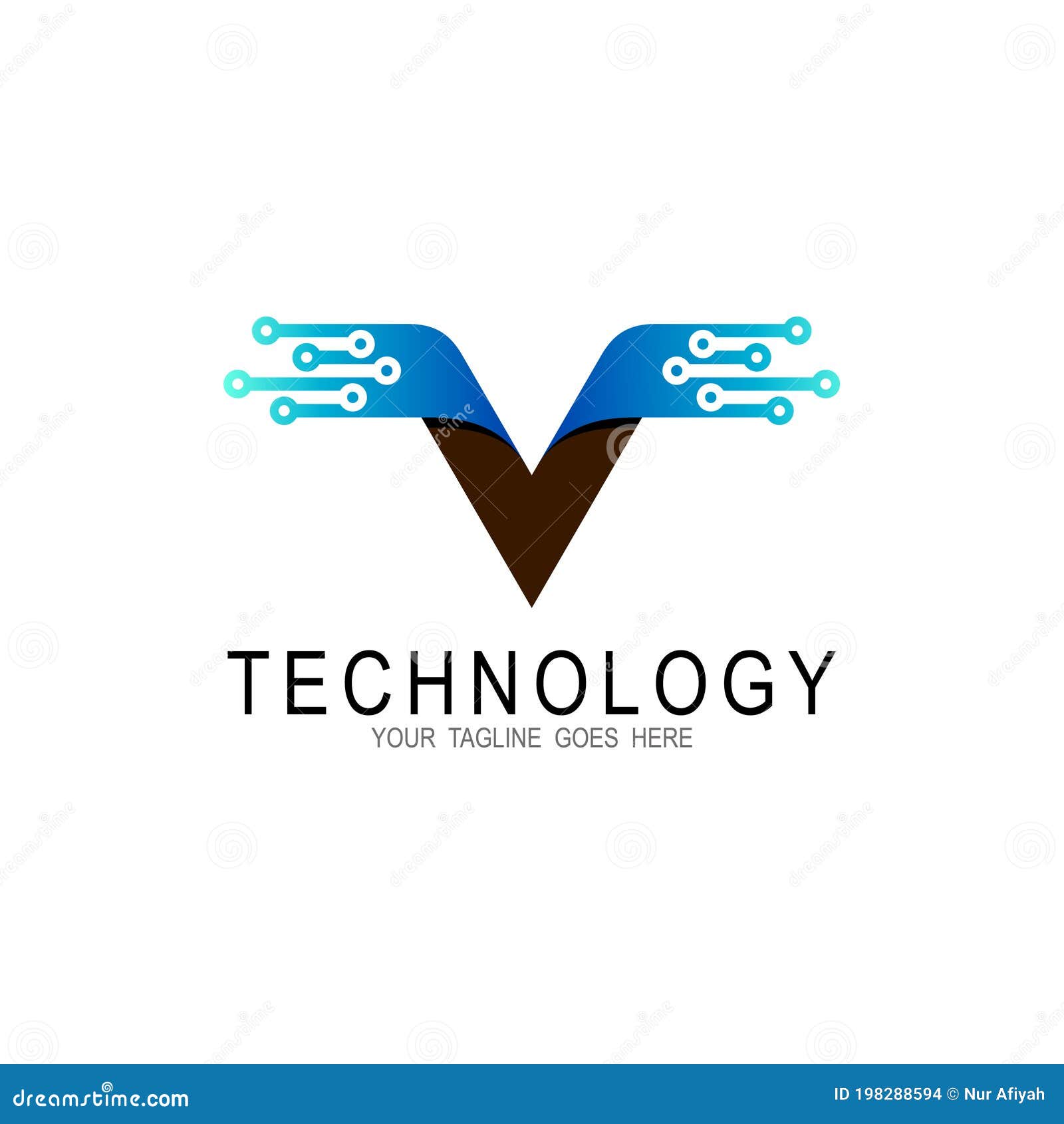Letter V Icon Technology Smart Logo Illustration Stock Vector ...