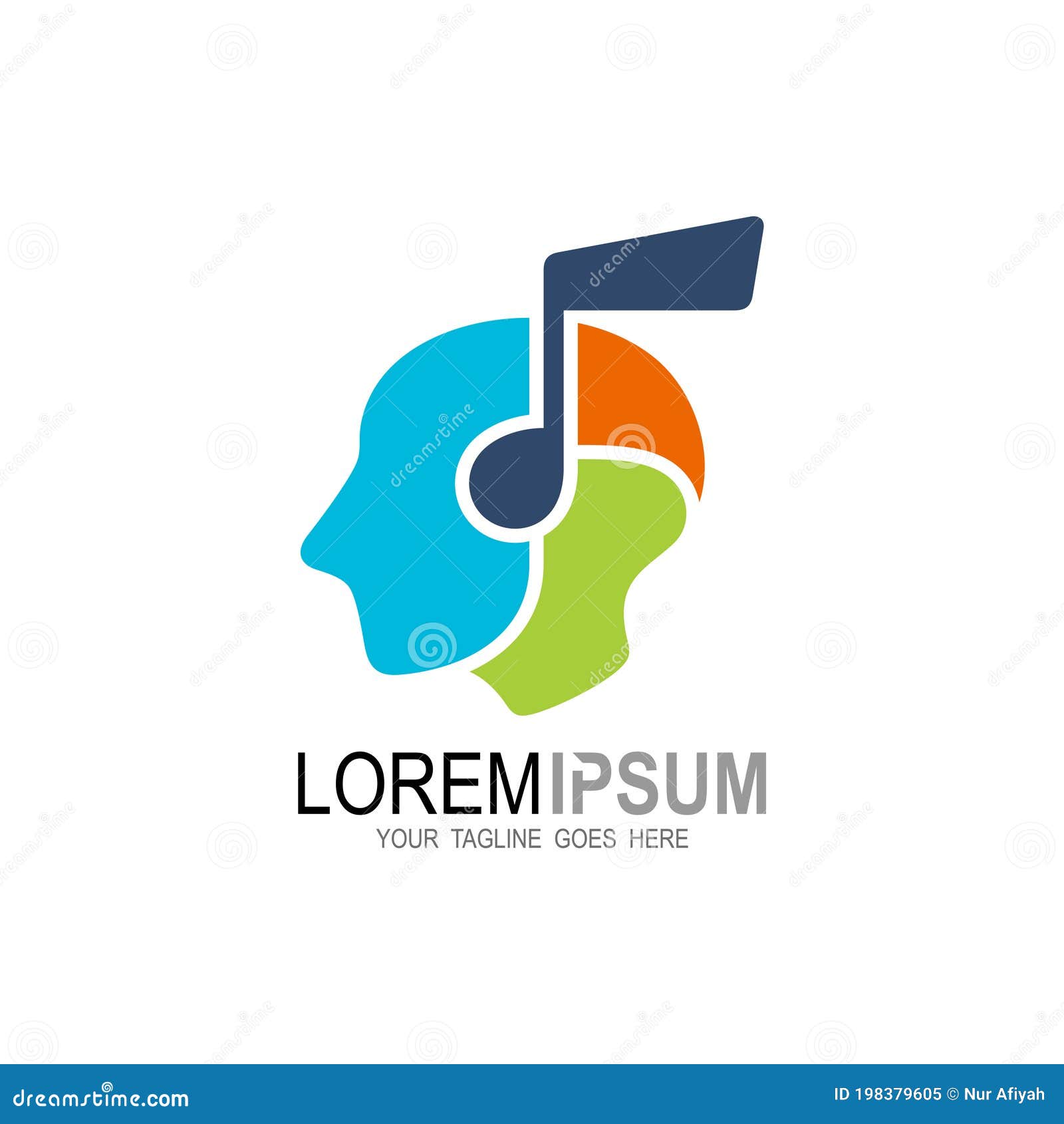 Music Logo, Listening To Music, Head Logo and Brain Stock Vector ...