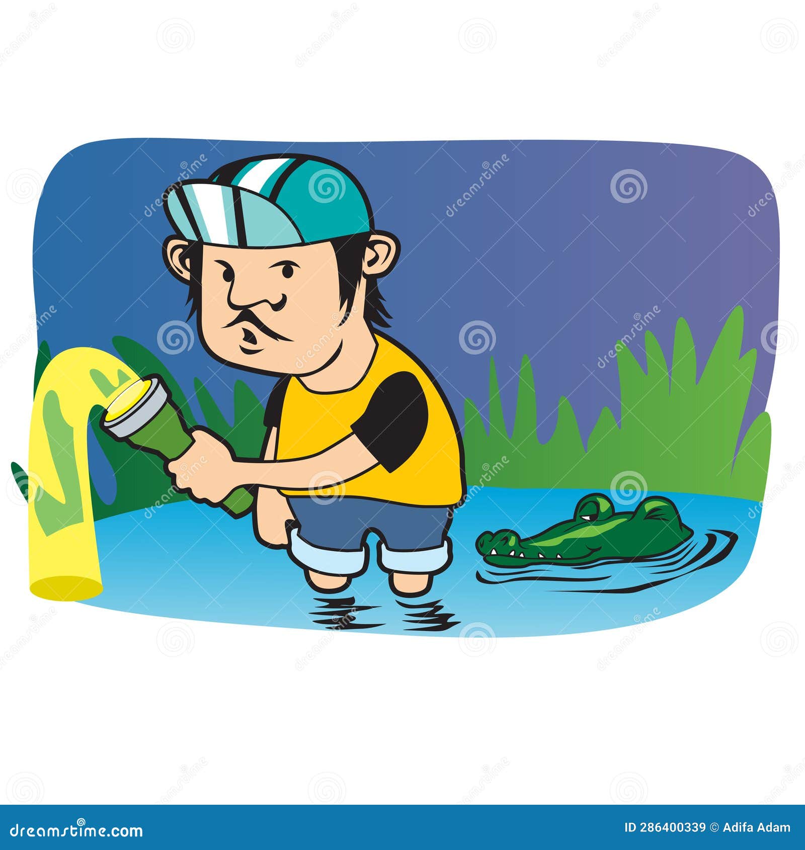 Funny Characters - Adventures on the Swamp Stock Vector - Illustration ...