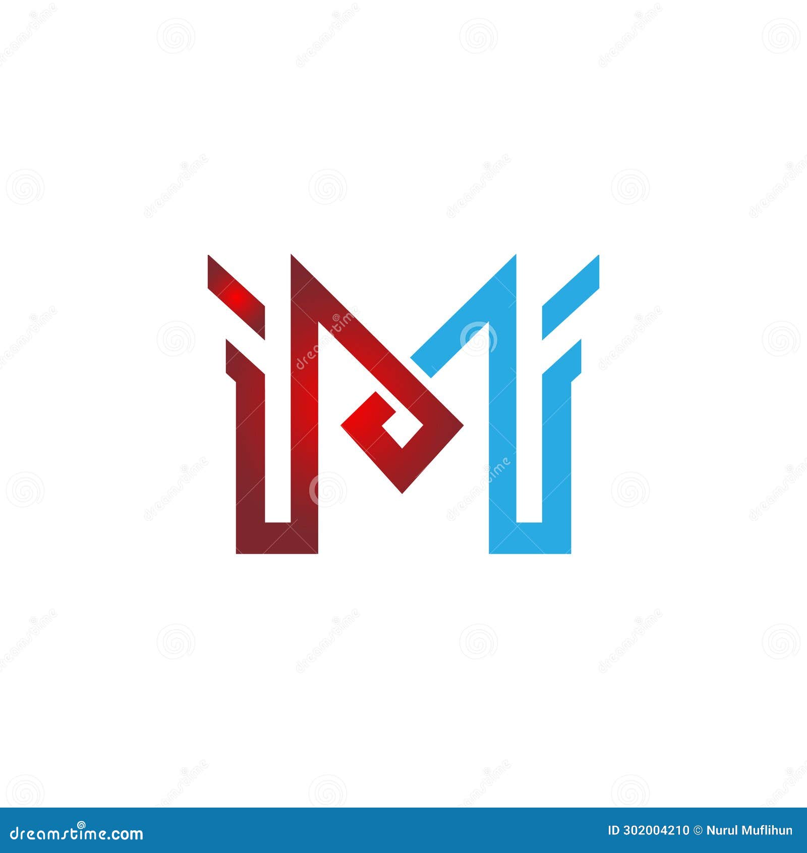 Red Letter I M Logo Single Designs Stock Illustration - Illustration of ...
