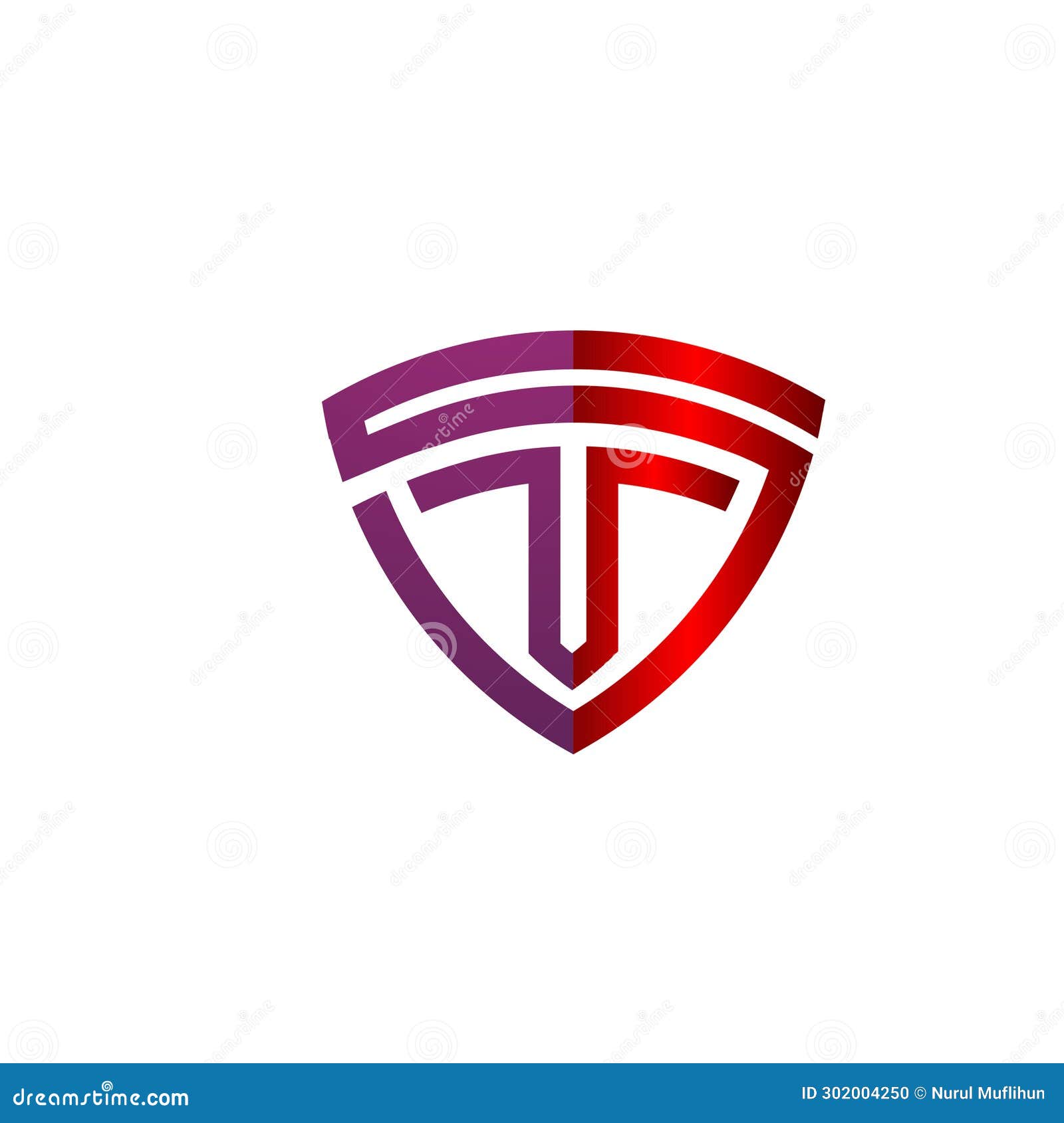 Shield Letter ST in Purple Red Logo Stock Illustration - Illustration ...