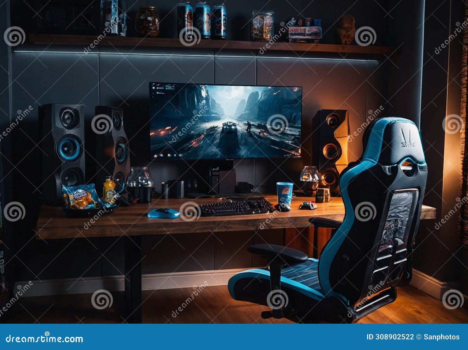 Ultra Modern Gaming Setup: Stylish And Dark Royalty-Free Stock Image ...