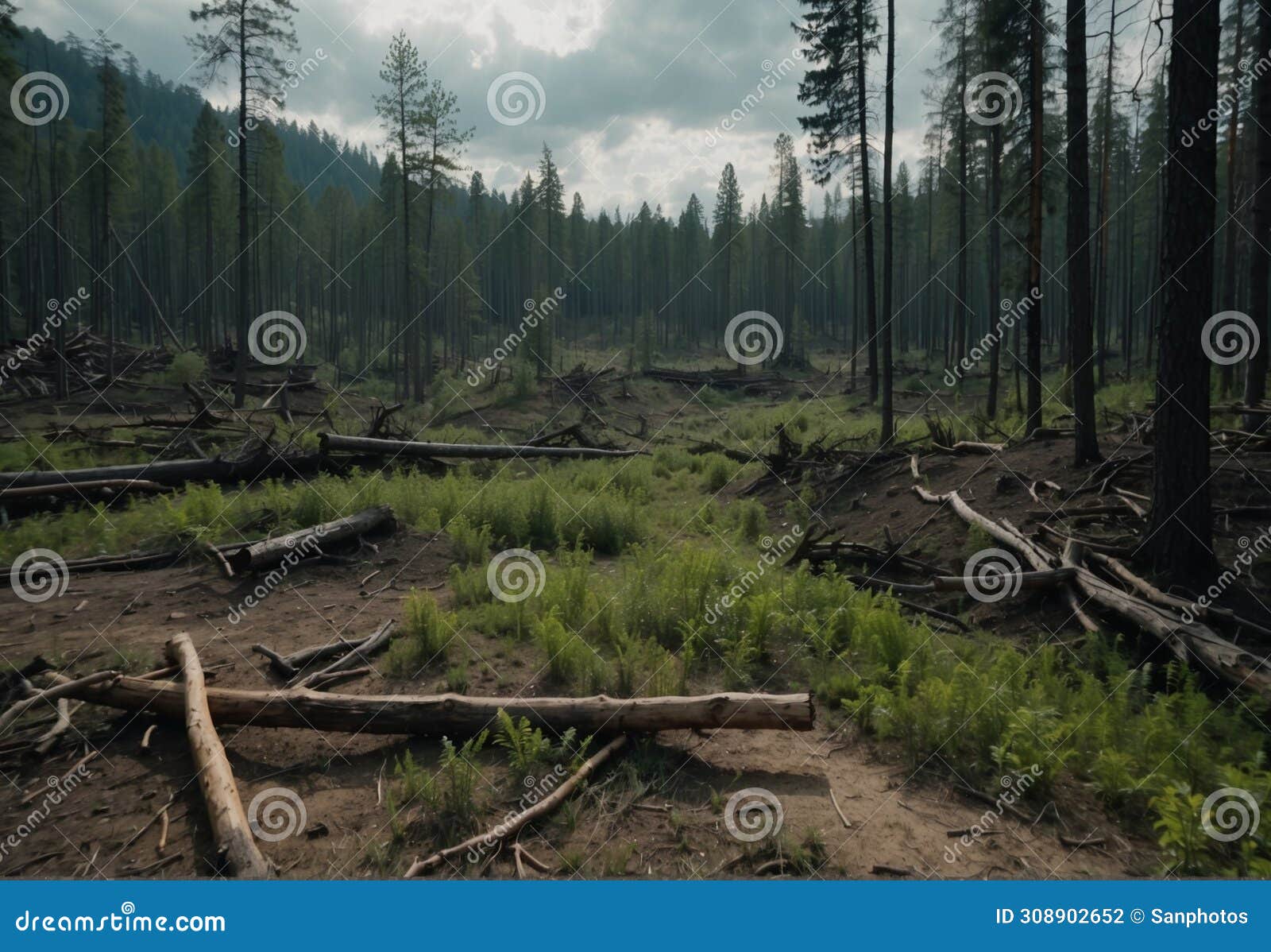 Silent Destruction: Illegal Logging S Toll on Forest Ecosystems Stock ...