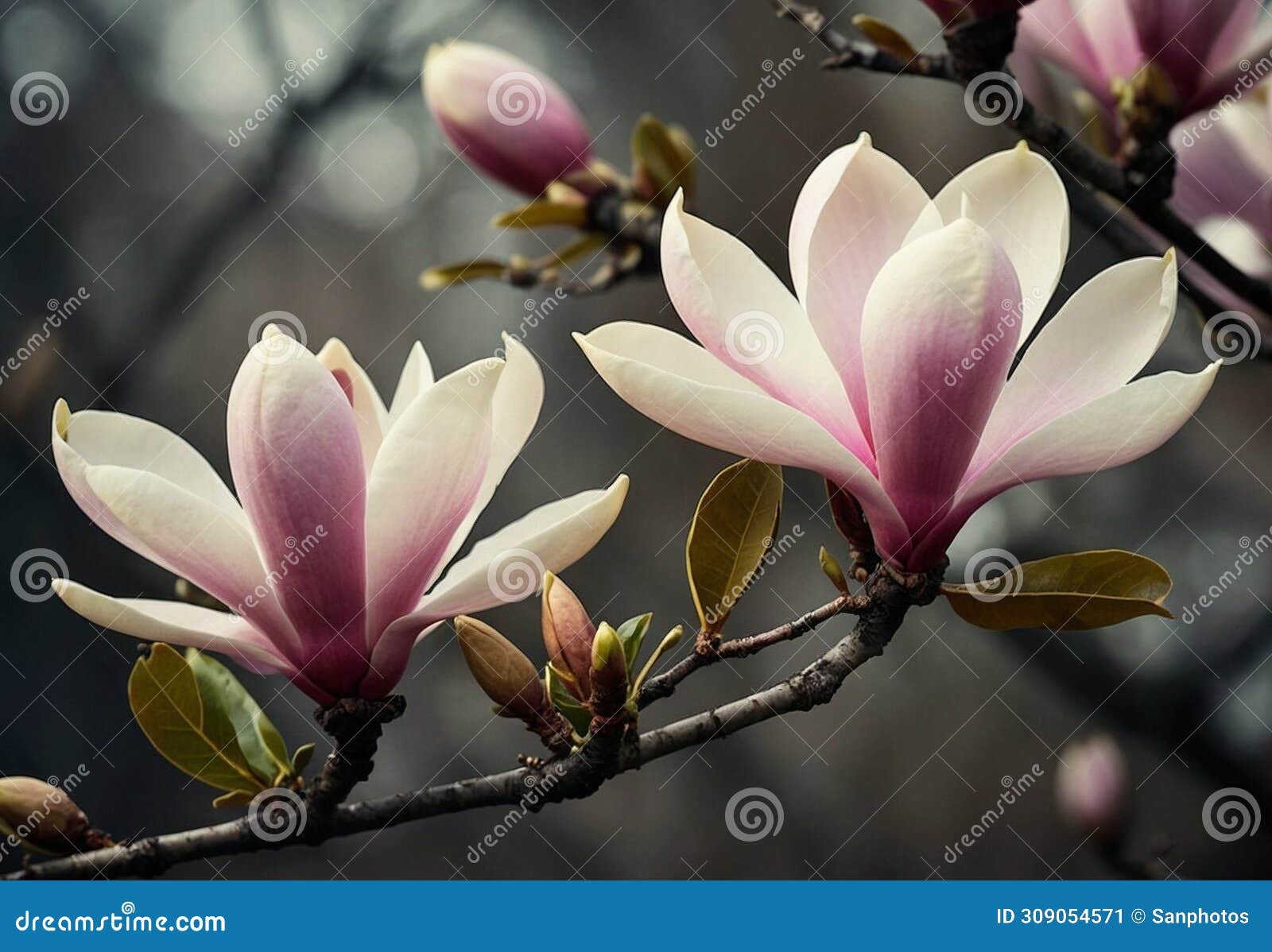 Magnificent Magnolia Blossom: Springtime Elegance Stock Illustration ...