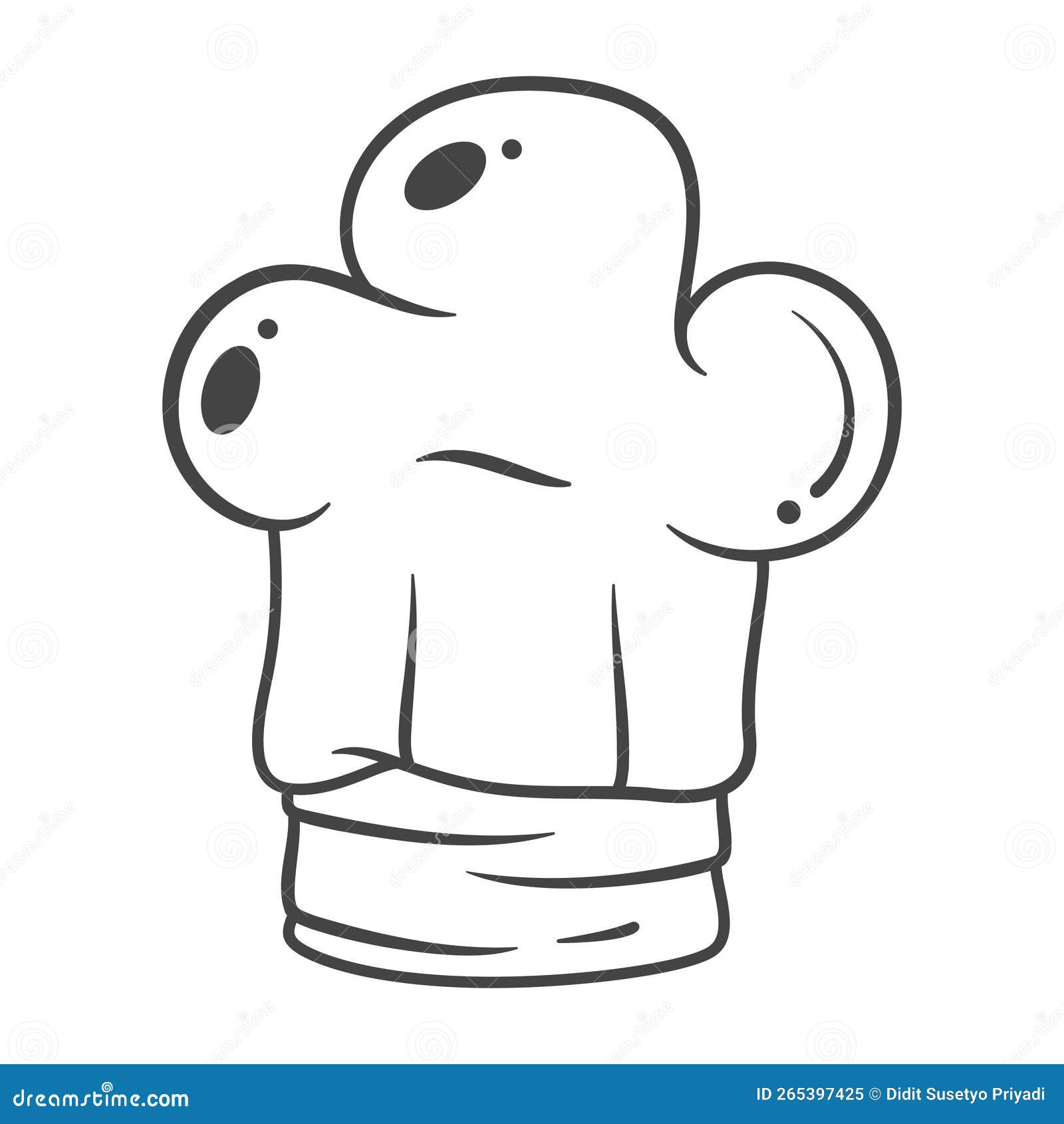 Hat Chef Vector Outline Illustration Stock Vector - Illustration of ...
