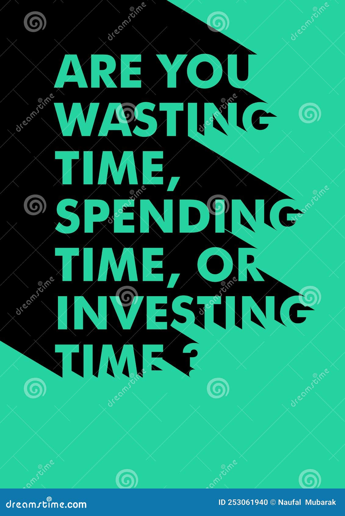 A Poster with Inspirational Quotes about Time Stock Illustration ...