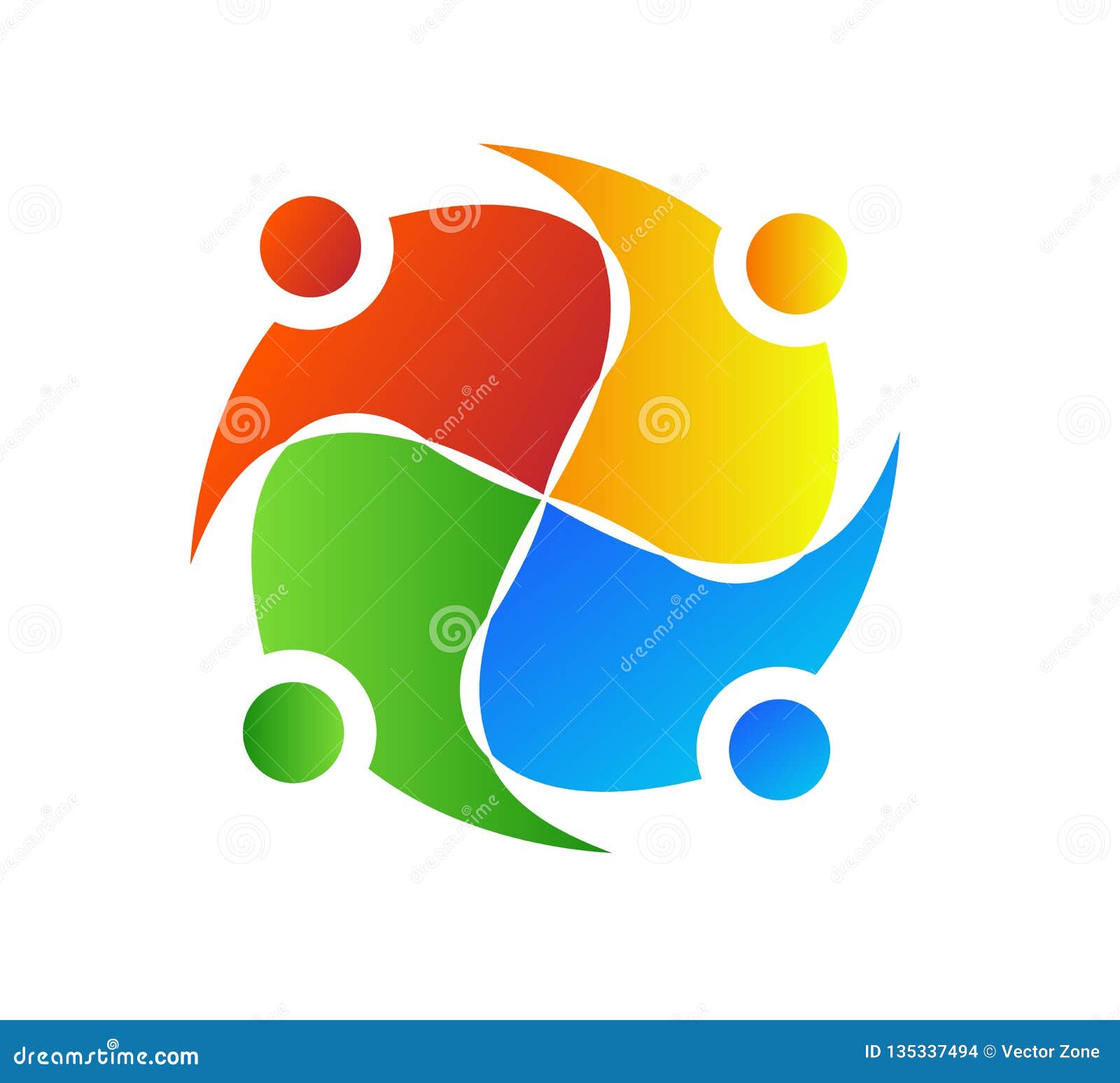 Teamwork Group Meeting, Discussion and Planning Colorful Icon Logo ...