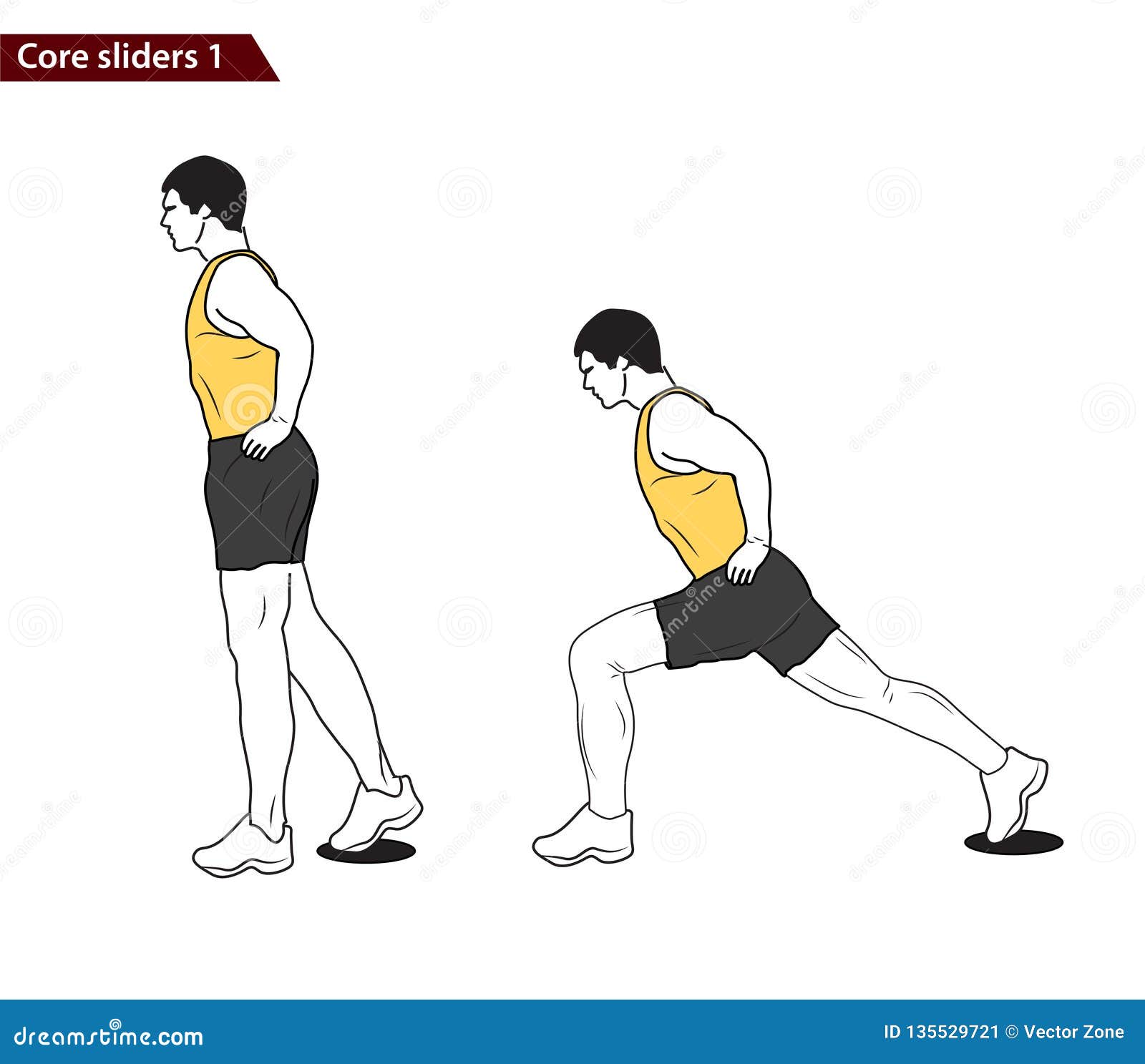 Core Slider Exercise Vector Illustration Stock Vector - Illustration of ...