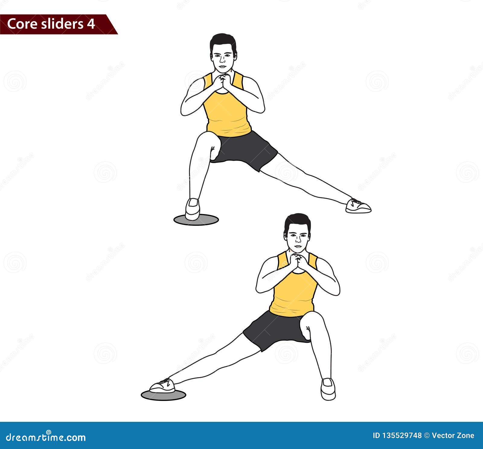 Core Slider Exercise Vector Illustration Stock Vector - Illustration of ...