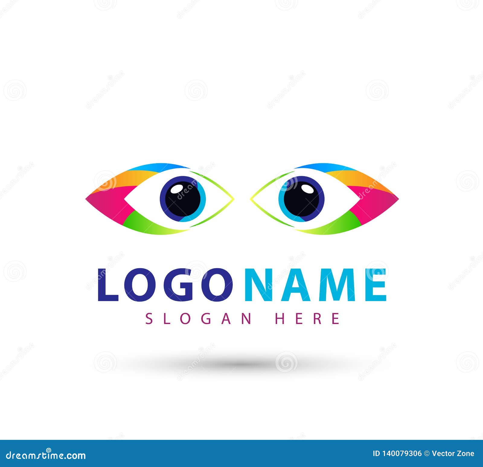 Colorful Eyes Logo, Eye Future Vision Vector Logo Design Beauty Symbol ...
