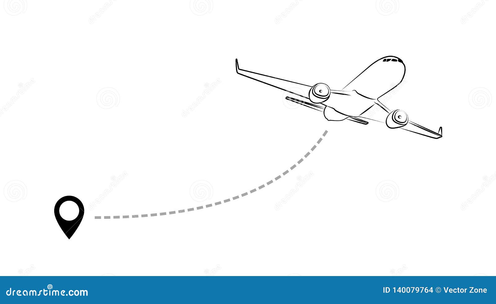 Plane Vector Icon Black. Label Symbol for the Map, Aircraft. Editable ...