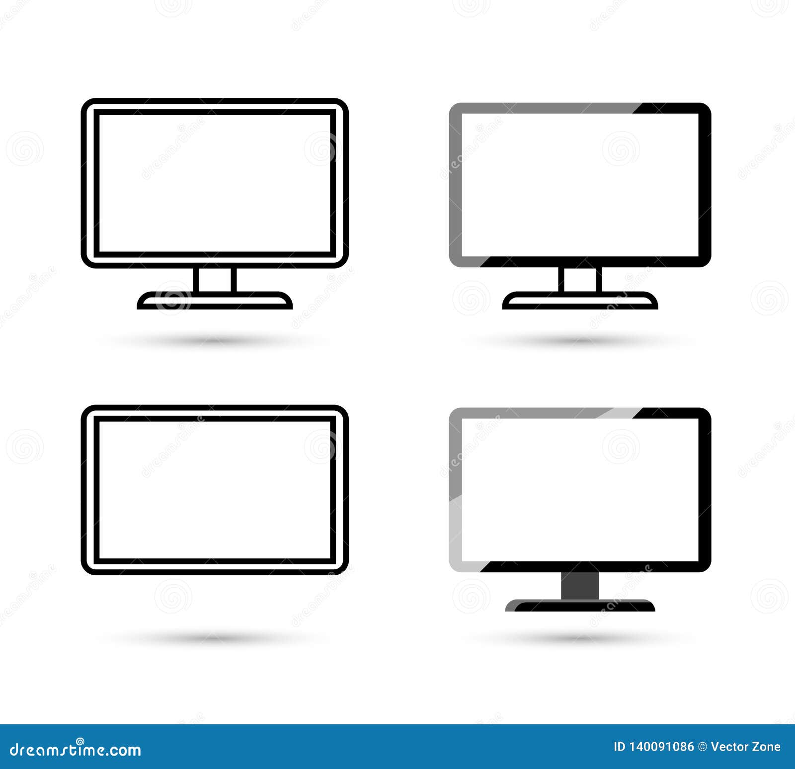 Monitor Icon Set Different Signs and Symbols Icon Can Be Used for Web ...